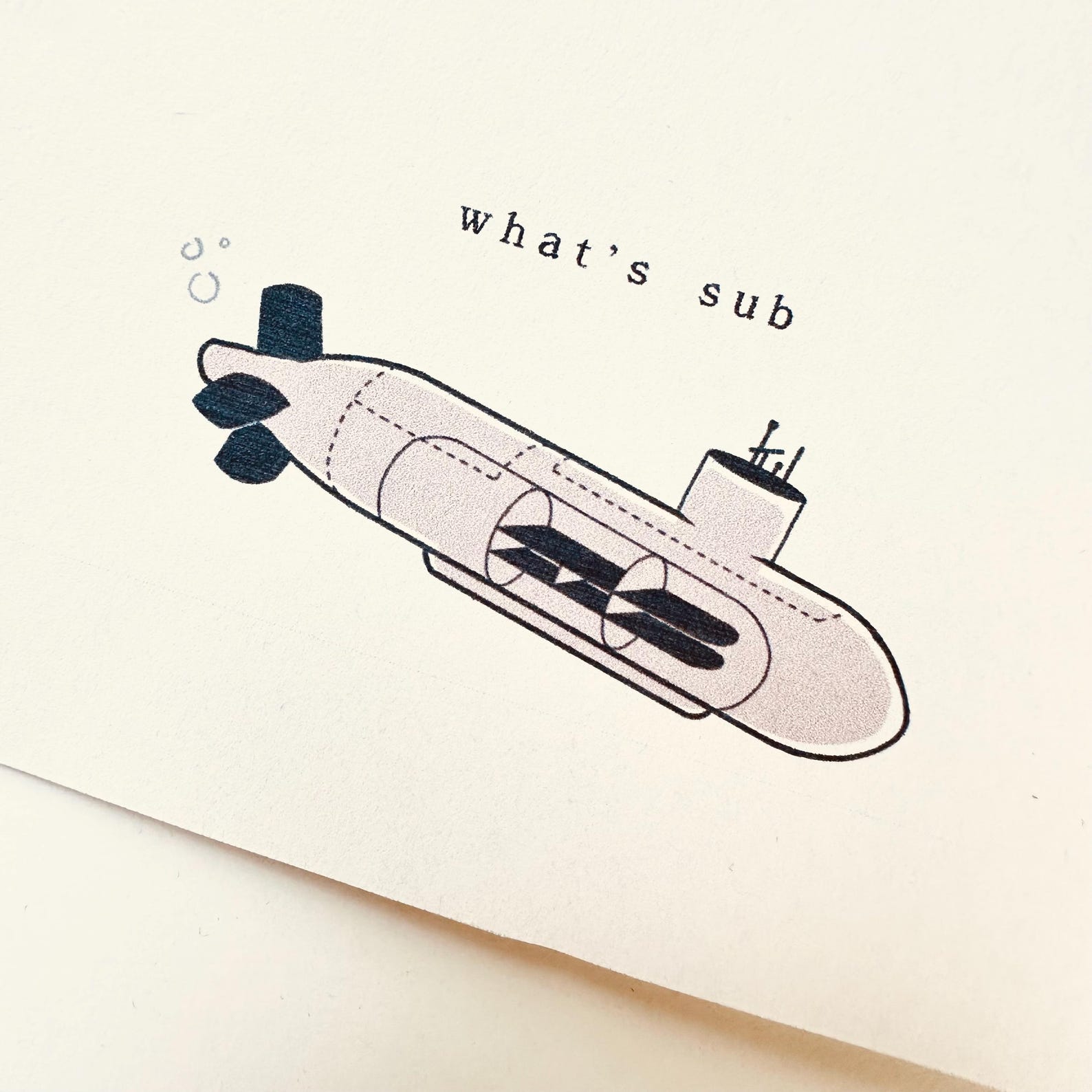 Printable Card | Submarine | Greeting Card | Simple Funny Card | Pun ...