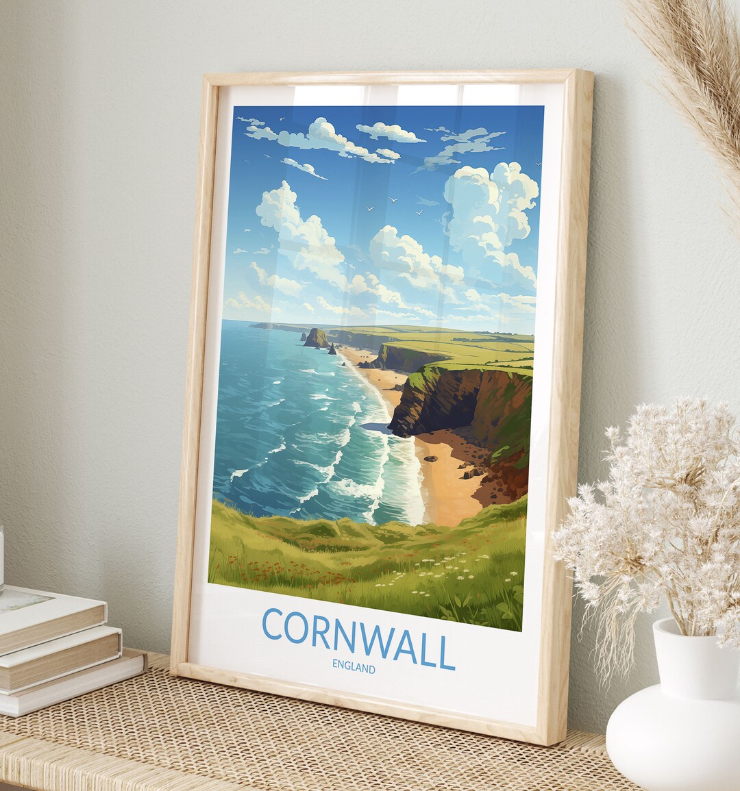 Cornwall Print No 3, Cornwall Poster, England, Cornwall Wall Art ...