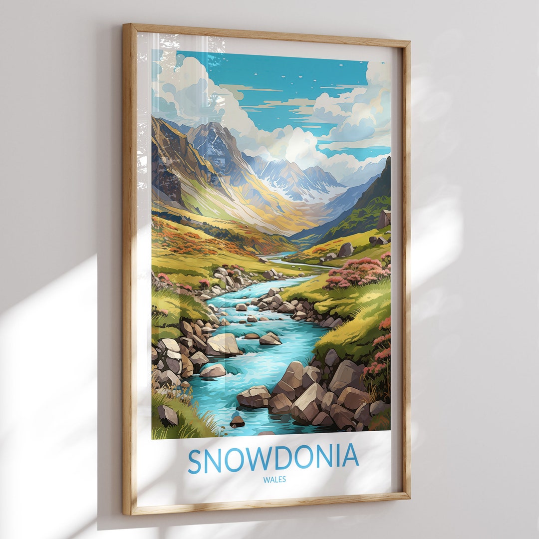 Snowdonia Print No 4, Snowdonia Poster, Snowdonia Wall Art, Snowdonia ...