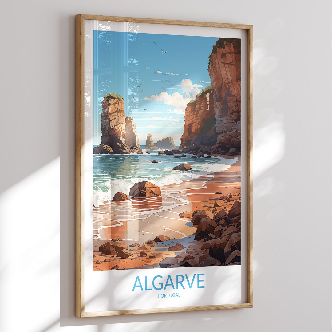 Algarve Print No 3, Algarve Poster, Algarve Wandkunst, Algarve Art ...