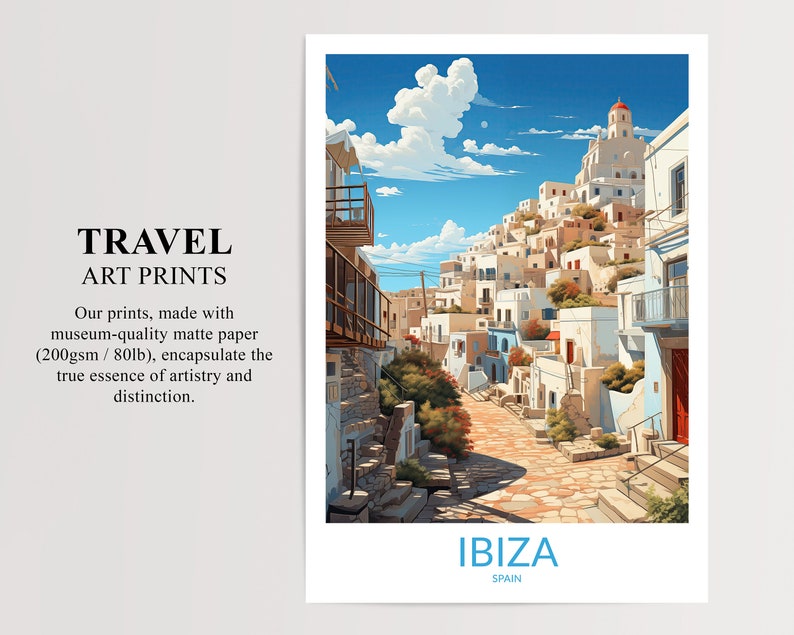 Ibiza Print No 5, Ibiza Wall Art, Ibiza Art Print, Ibiza Artwork, Ibiza Travel Gift, Spain Print ...