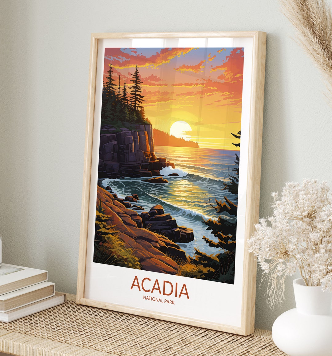 Acadia Print No 3, National Park, Acadia Poster, Acadia Wall Art ...