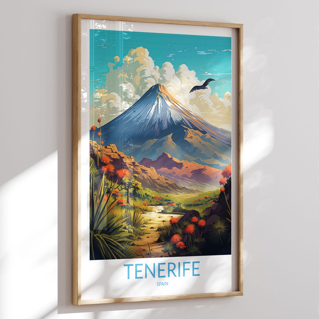Tenerife Print, Teide, Tenerife Poster, Tenerife Wall Art, Tenerife Art ...