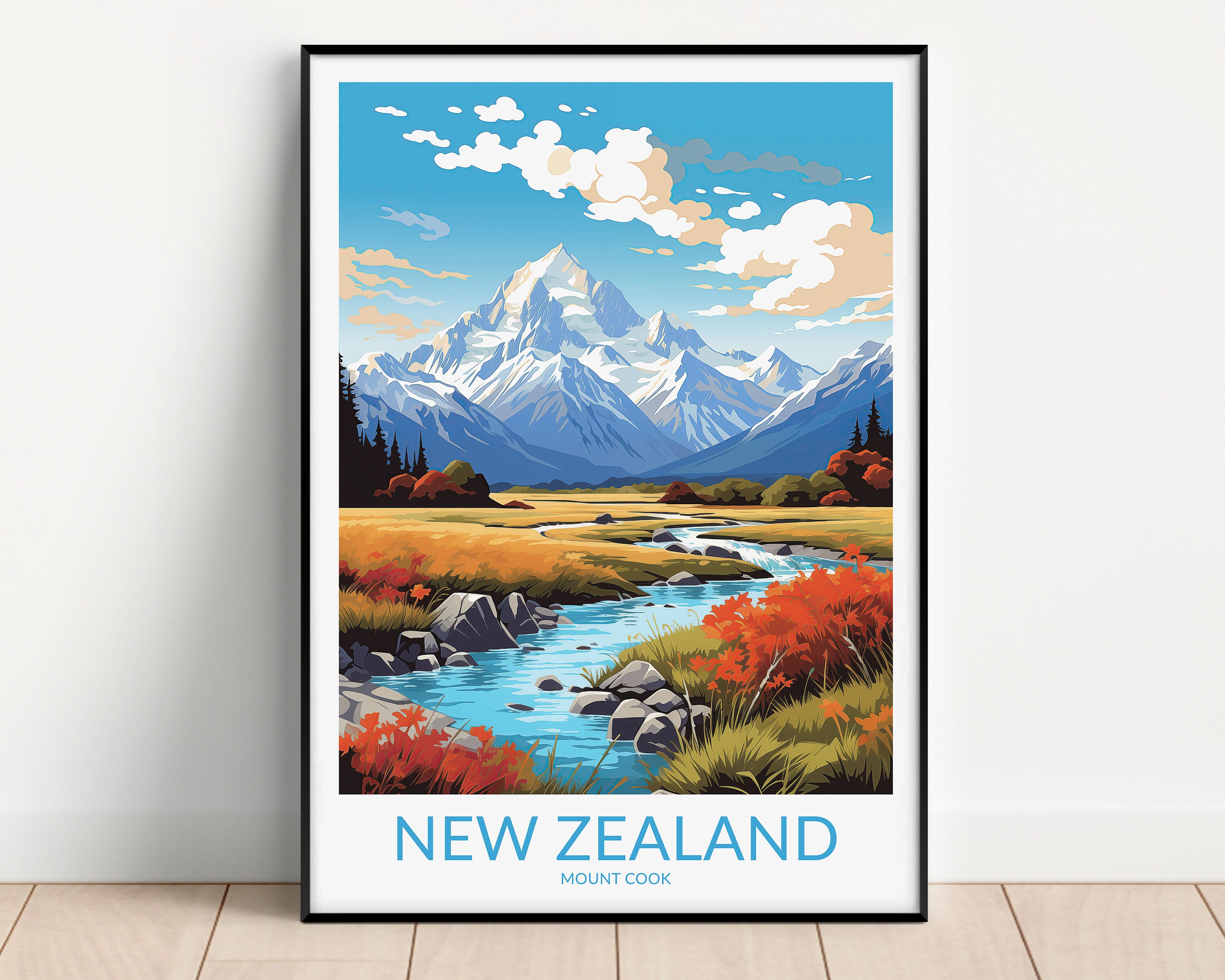New Zealand Print No 2, New Zealand Poster, New Zealand Wall Art, New ...