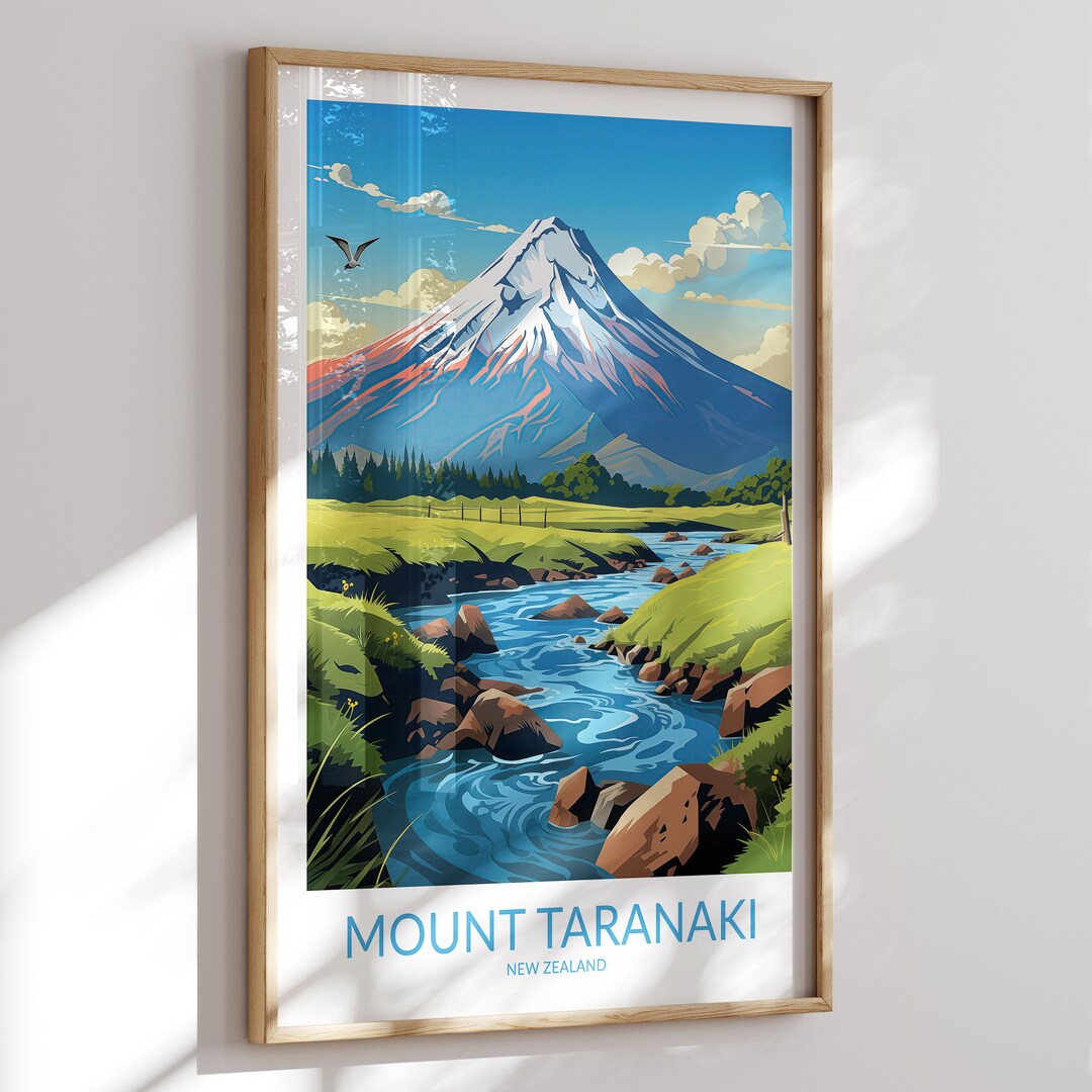 Mount Taranaki Print No 4, Mount Taranaki Poster, Mount Taranaki Wall ...