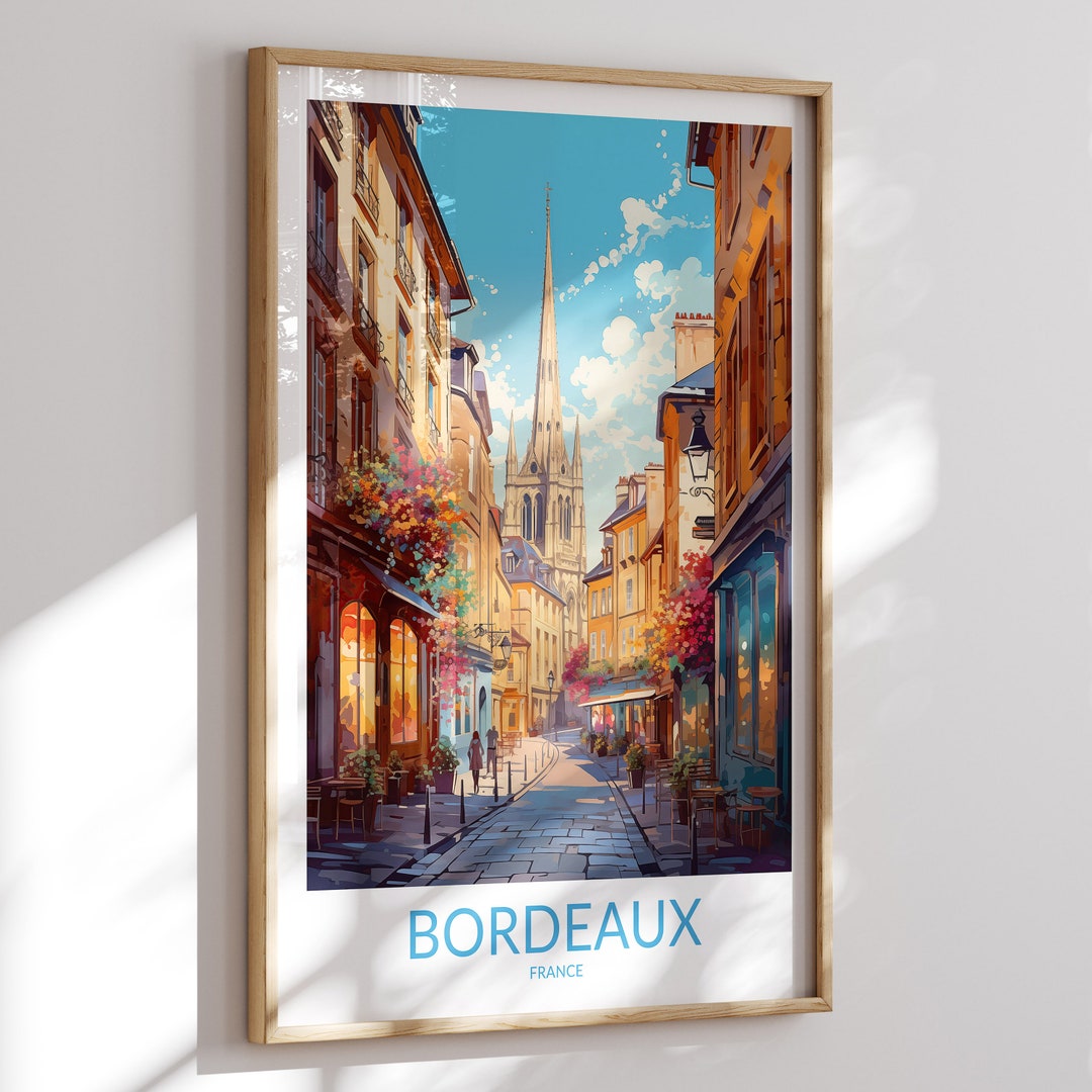 Bordeaux Print No 4, Bordeaux Poster, Bordeaux Wall Art, Bordeaux Art ...