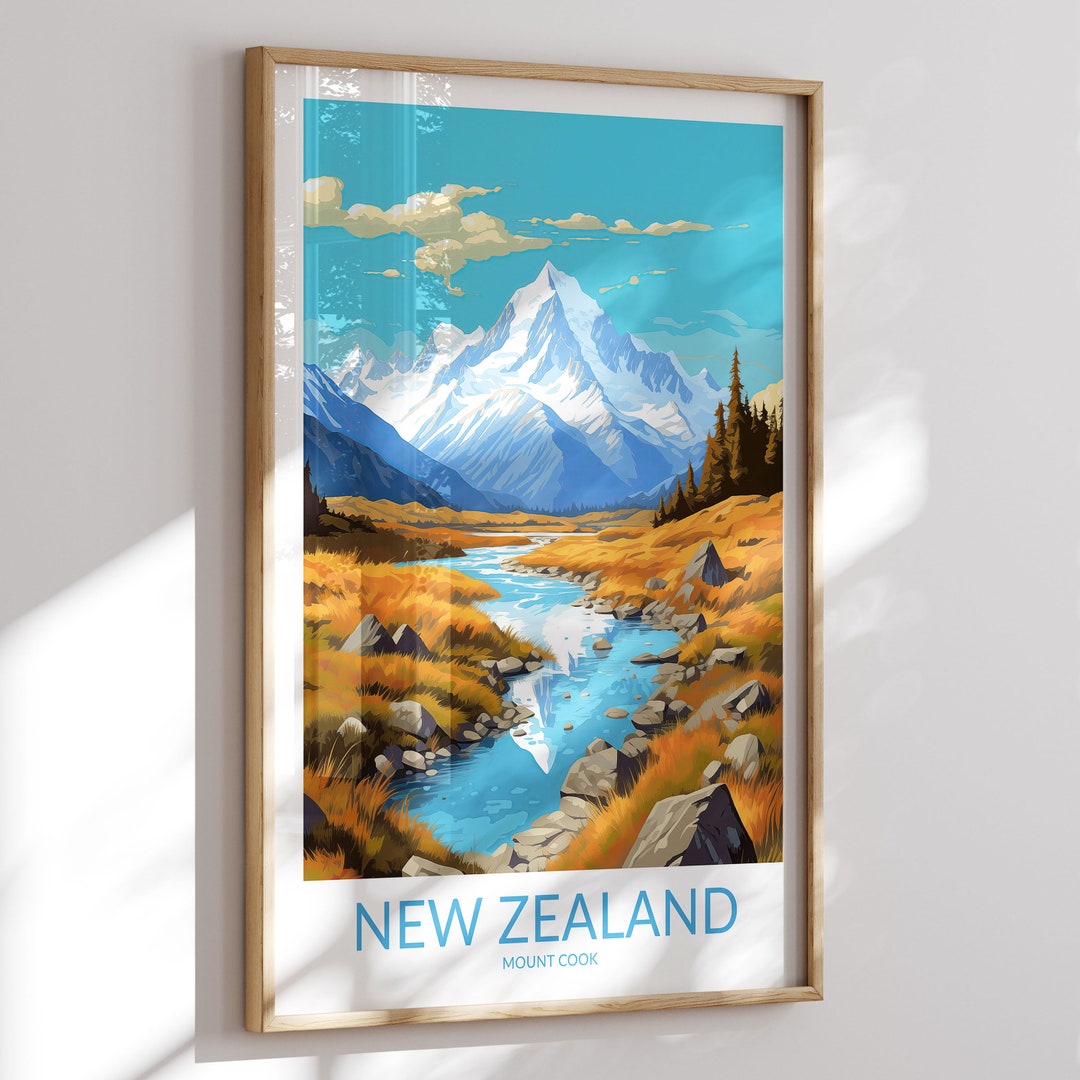 New Zealand Print No 4, New Zealand Poster, New Zealand Wall Art, New ...