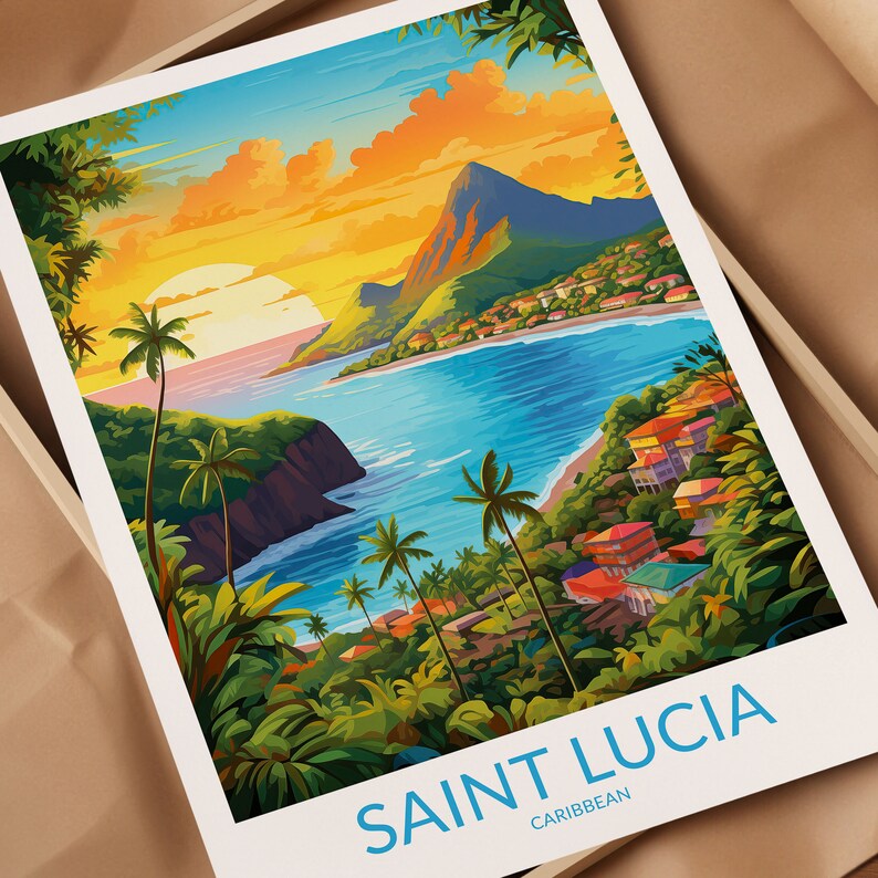 Sainte-Lucie Print No 4, Sainte-Lucie Art Print, Sainte-Lucie Artwork ...