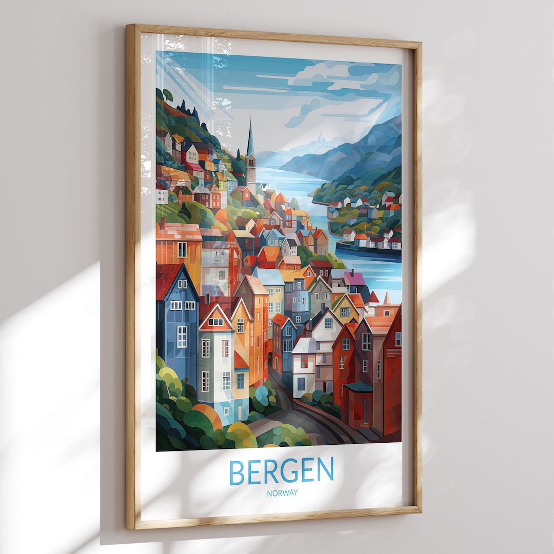Bergen Print No 4, Bergen Poster, Bergen Wall Art, Bergen Art Print ...