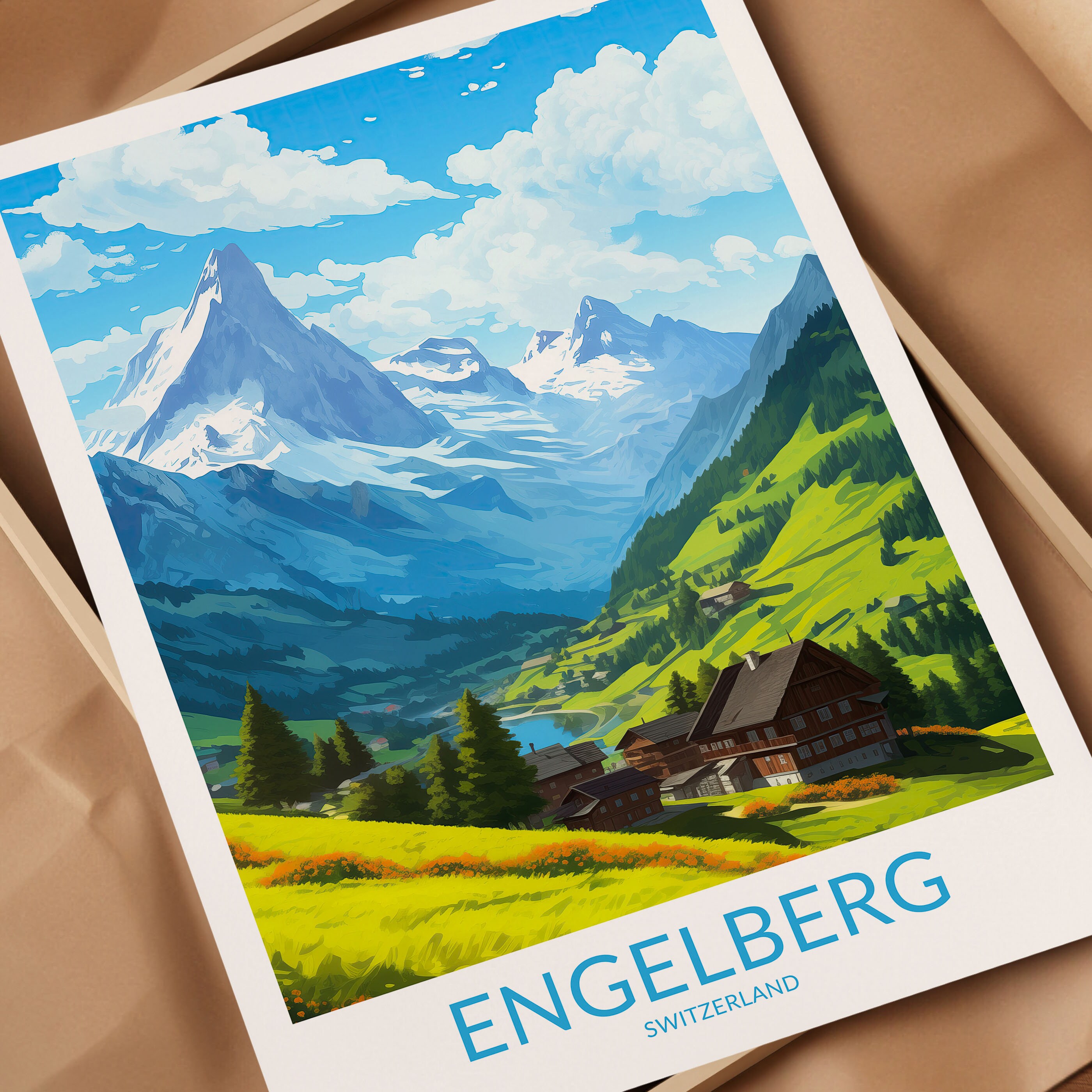 Engelberg Print No 2, Engelberg Poster, Engelberg Artwork, Engelberg ...
