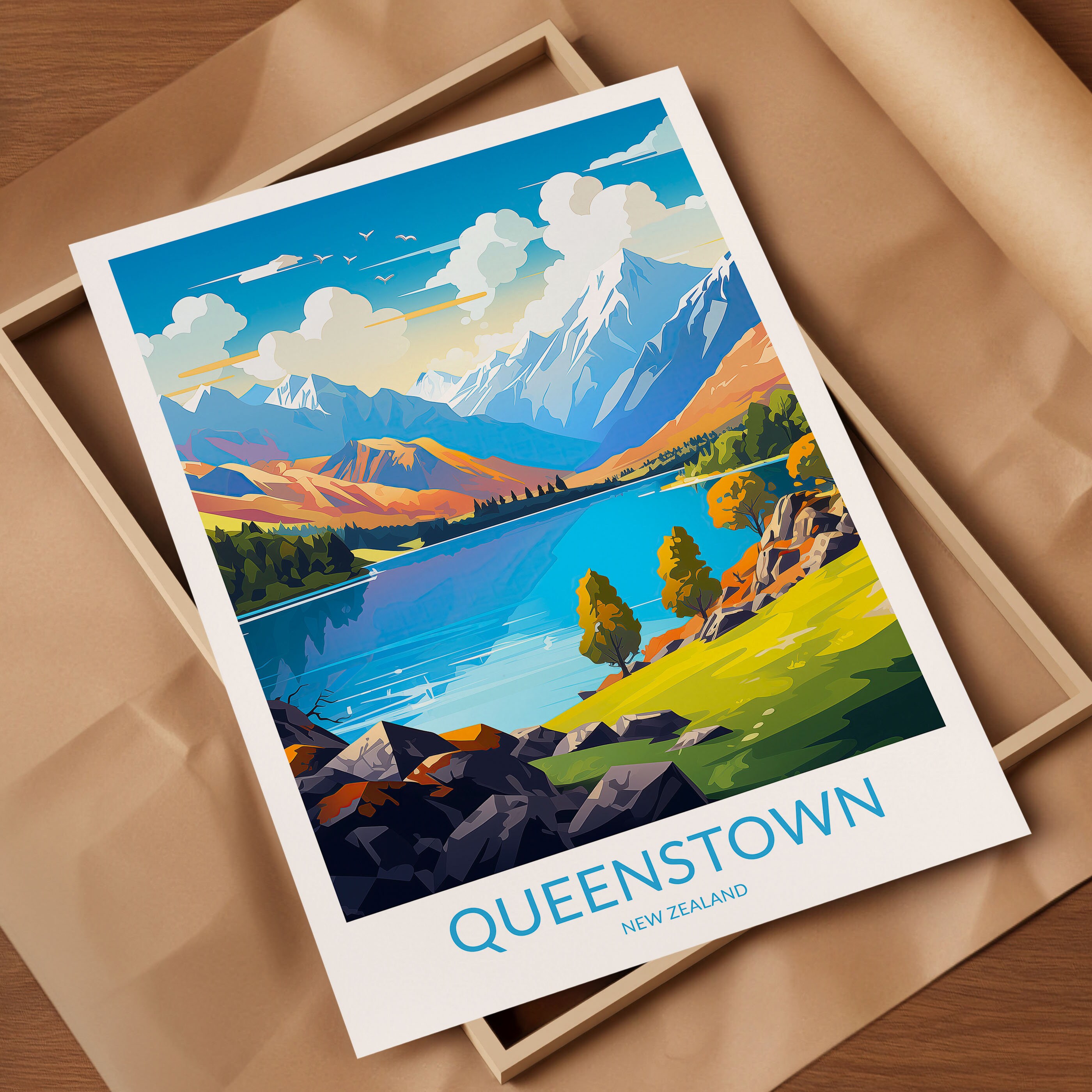 Queenstown Print No 3, Queenstown Poster, Queenstown Wall Art ...