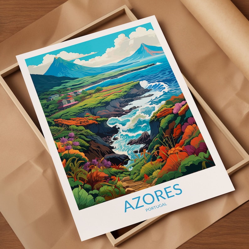 Azores Print No 4, Azores Poster, Azores Wall Art, Azores Art Print ...