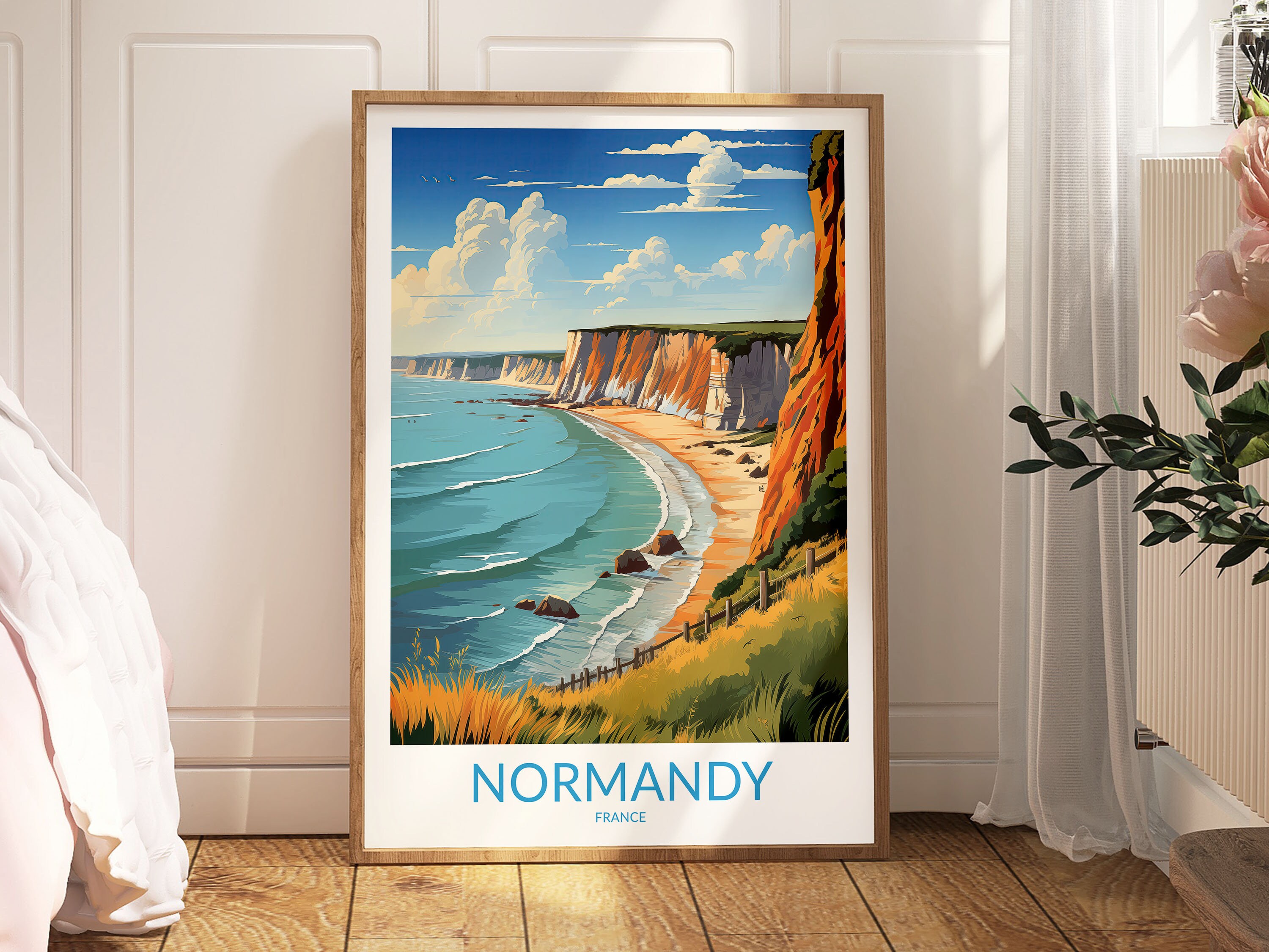 Normandy Print No 2, Normandy Poster, Normandy Wall Art, Normandy Art ...