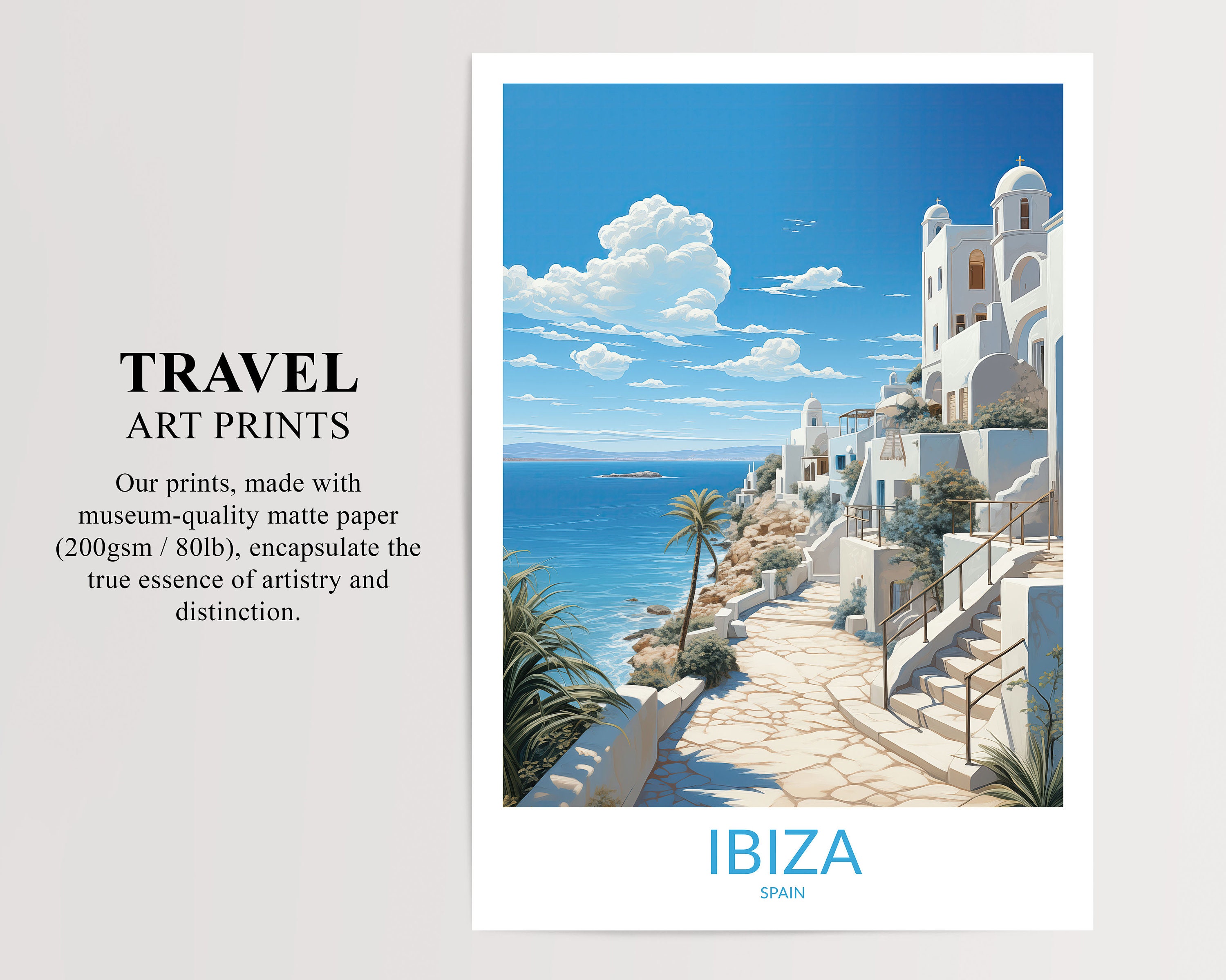 Ibiza Print No 3, Poster Ibiza, Art mural Ibiza, Impression d'art Ibiza, Oeuvre d'art Ibiza ...