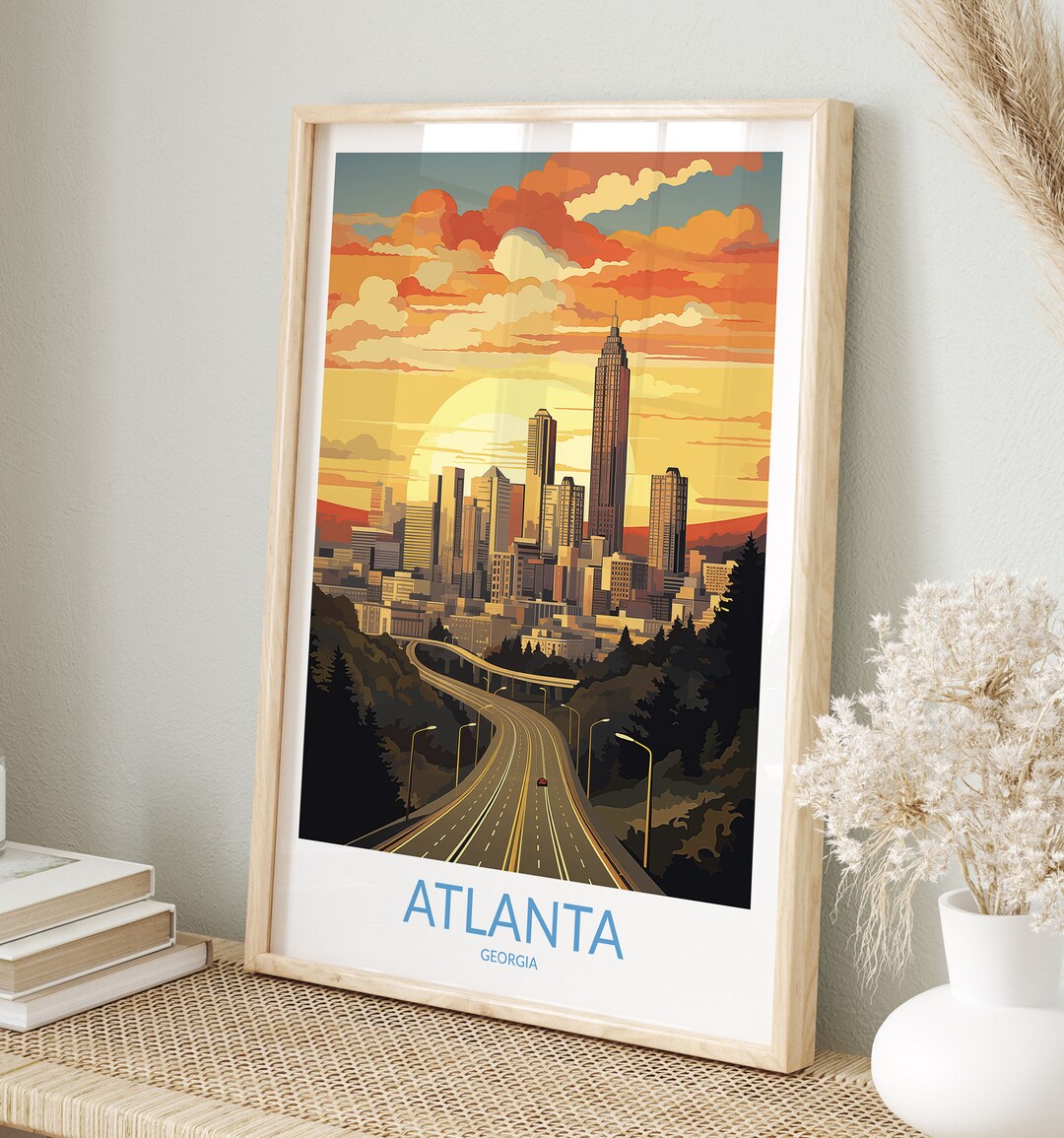 Atlanta Travel Print No 3, Atlanta Poster, Atlanta Wall Art, Atlanta ...