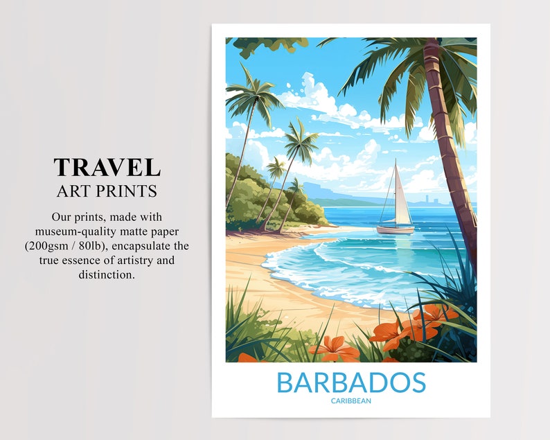 Barbados Print No 4, Barbados Poster, Barbados Wall Art, Barbados Art ...