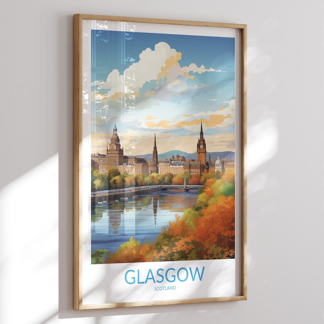 Glasgow Print No 2, Glasgow Poster, Glasgow Wall Art, Glasgow Art Print ...