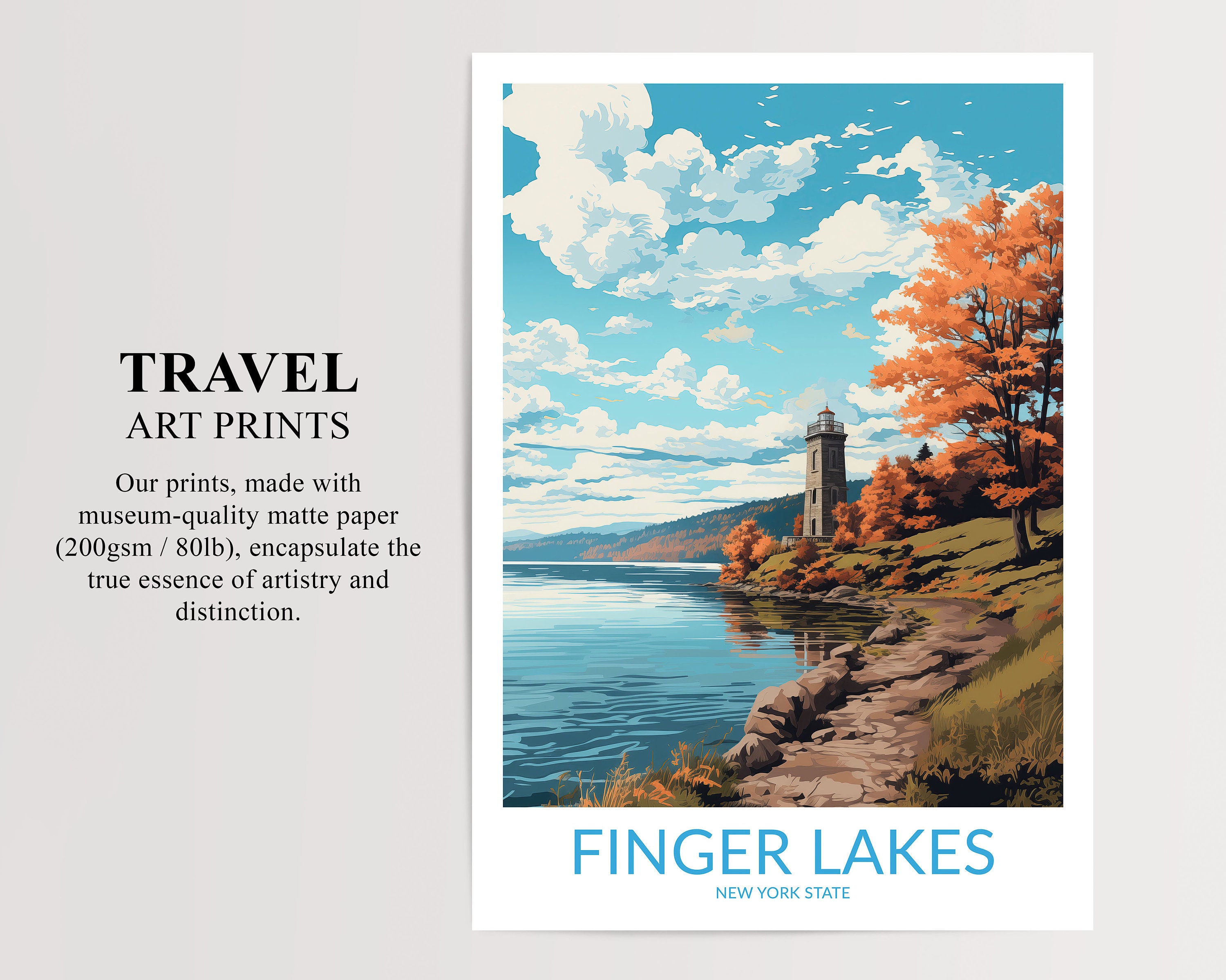 Finger Lakes Print, Finger Lakes Poster, Finger Lakes Wall Art, Finger ...