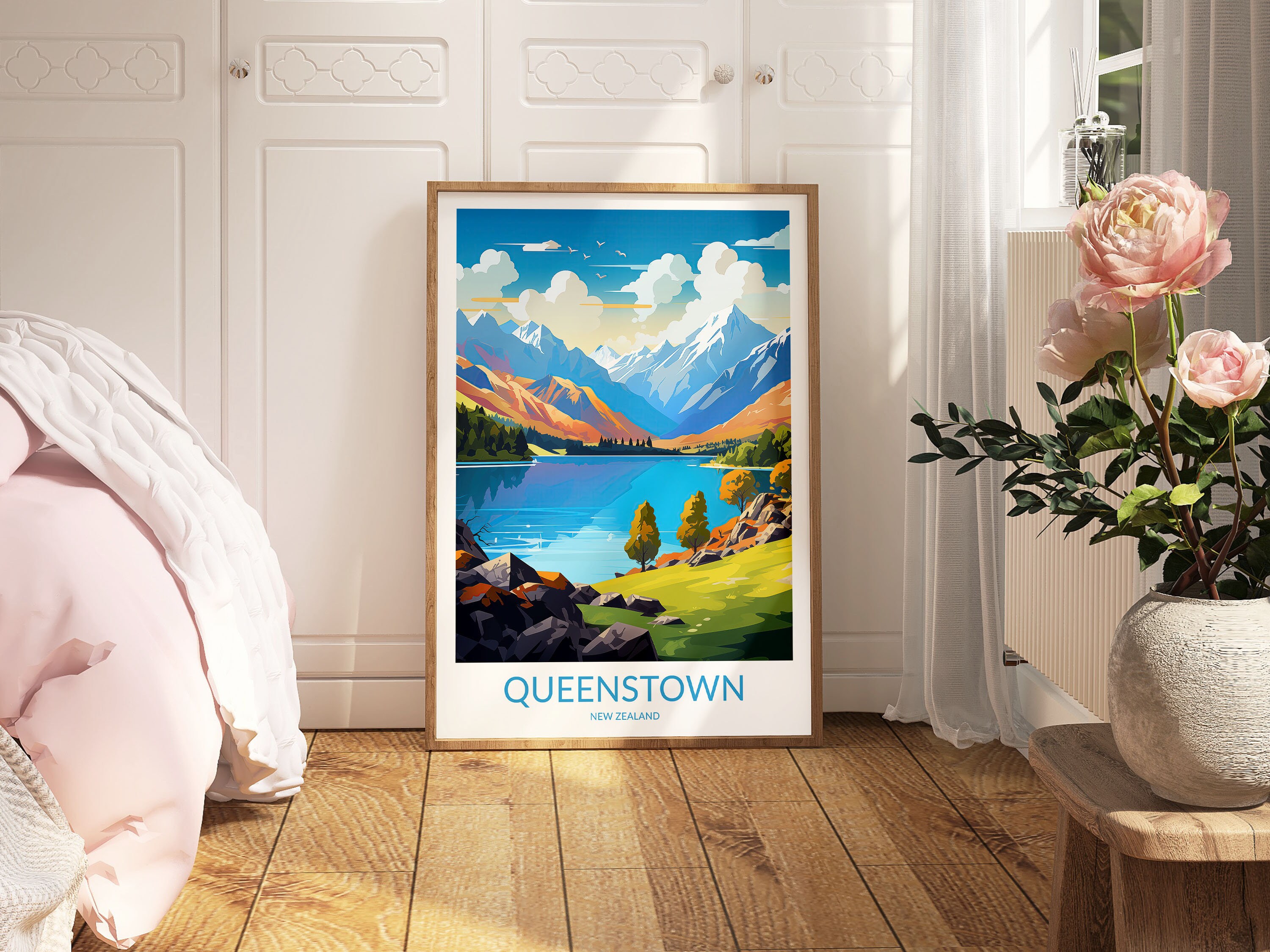 Queenstown Print No 3, Queenstown Poster, Queenstown Wall Art ...