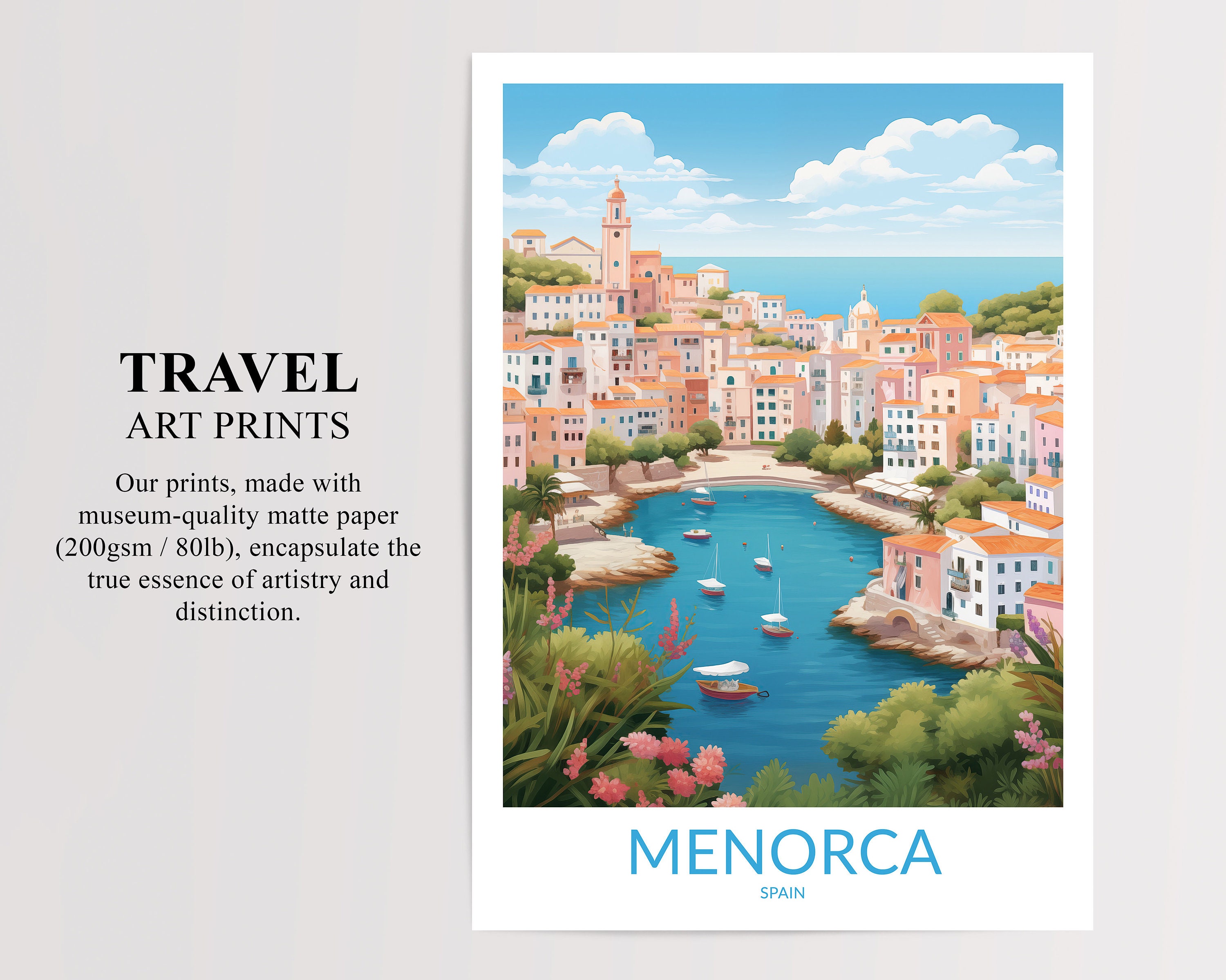 Menorca Print No 5, Menorca Poster, Menorca Wall Art, Menorca Art Print ...