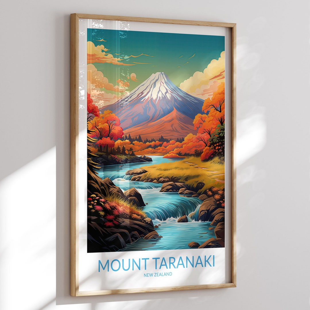 Mount Taranaki Print No 2, Mount Taranaki Poster, Mount Taranaki Wall ...