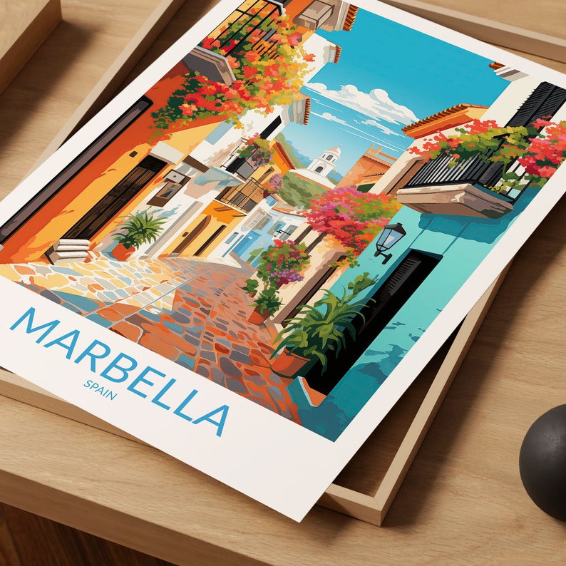 Marbella Print No 3, Affiche Marbella, Marbella Wall Art, Marbella Art ...
