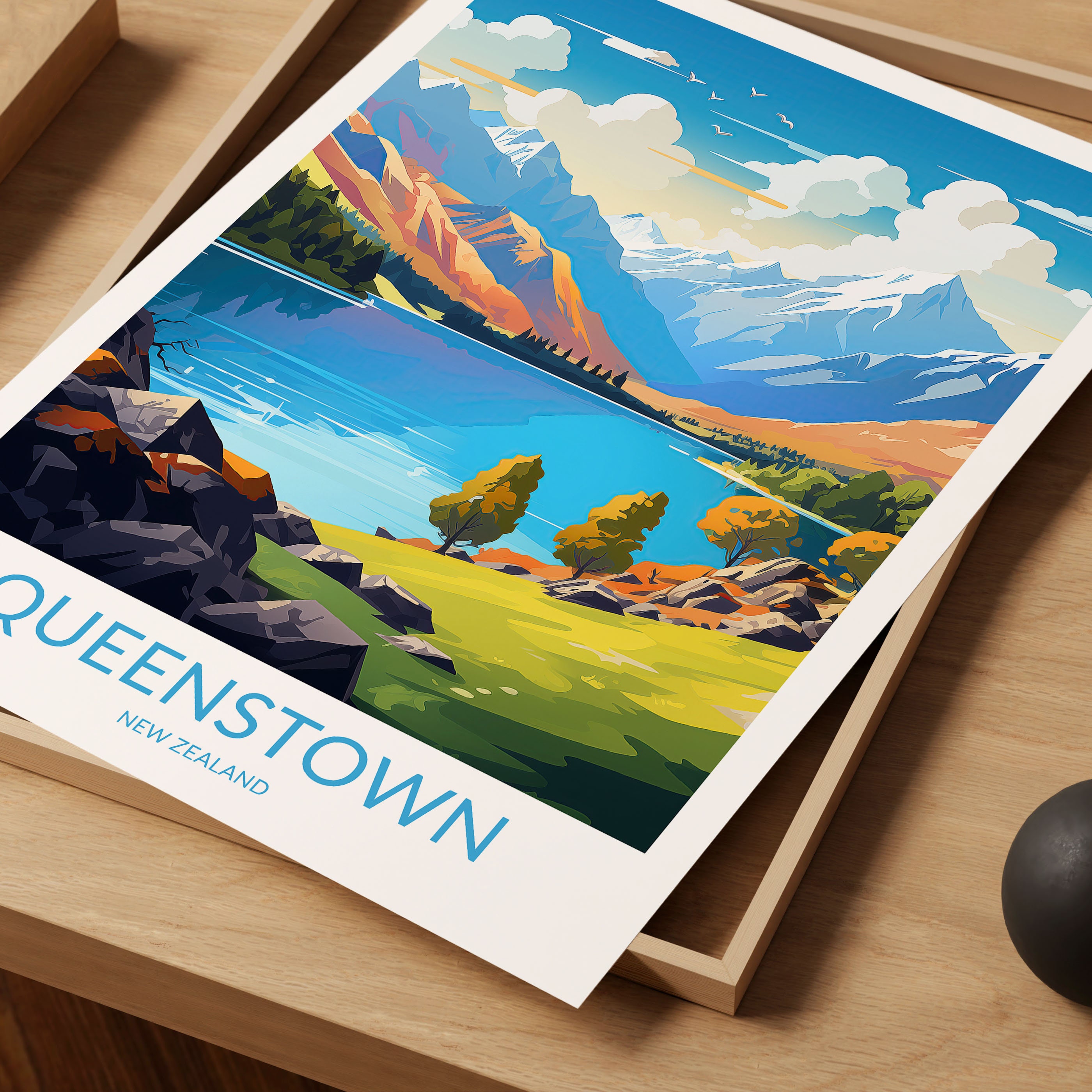 Queenstown Print No 3, Queenstown Poster, Queenstown Wall Art ...