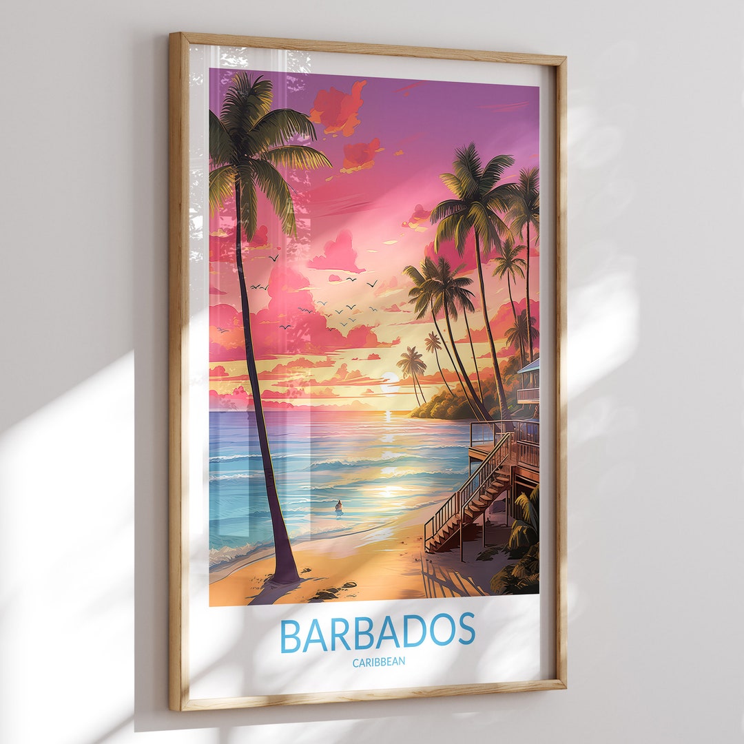 Barbados Print No 2, Barbados Poster, Barbados Wall Art, Barbados Art ...