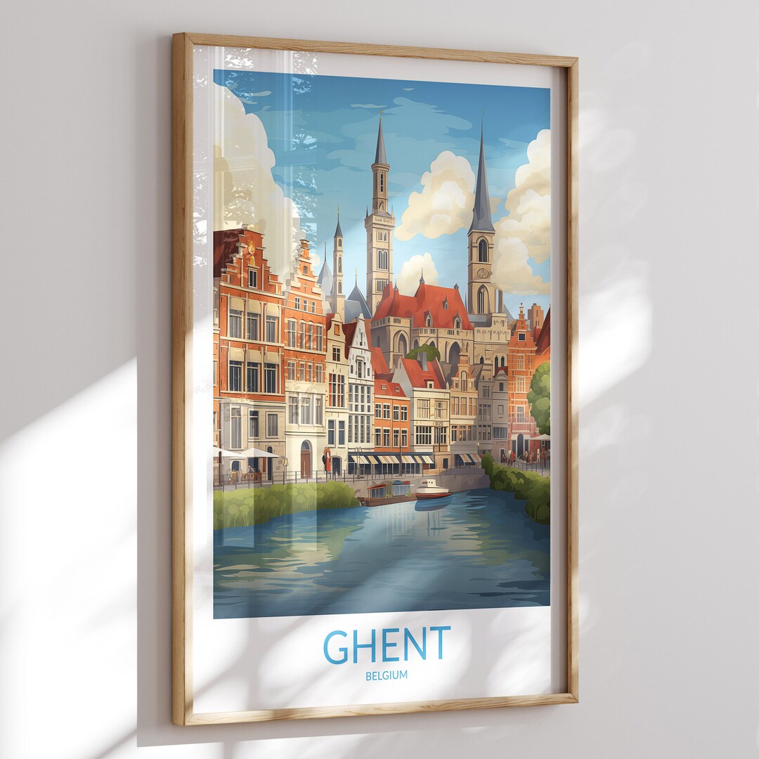 Ghent Print No 1, Ghent Poster, Ghent Wall Art, Ghent Art Print, Ghent ...