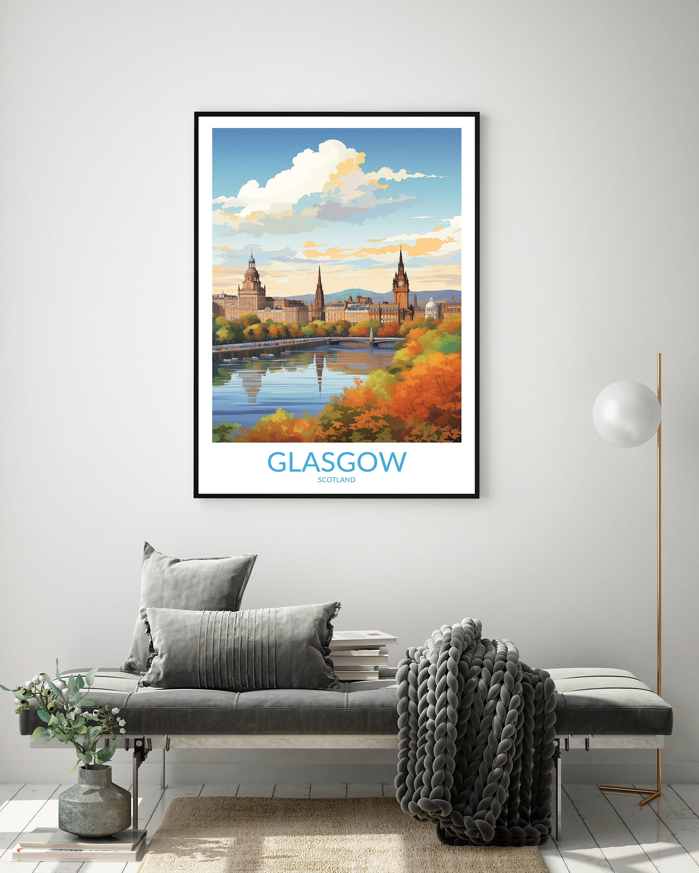 Glasgow Print No 2, Glasgow Poster, Glasgow Wall Art, Glasgow Art Print ...