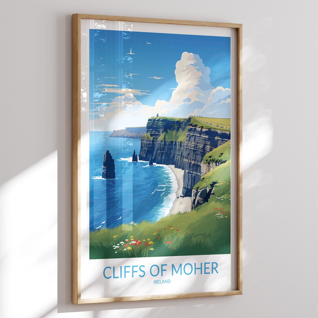 Cliffs of Moher Print No 3, Cliffs of Moher Poster, Cliffs of Moher ...