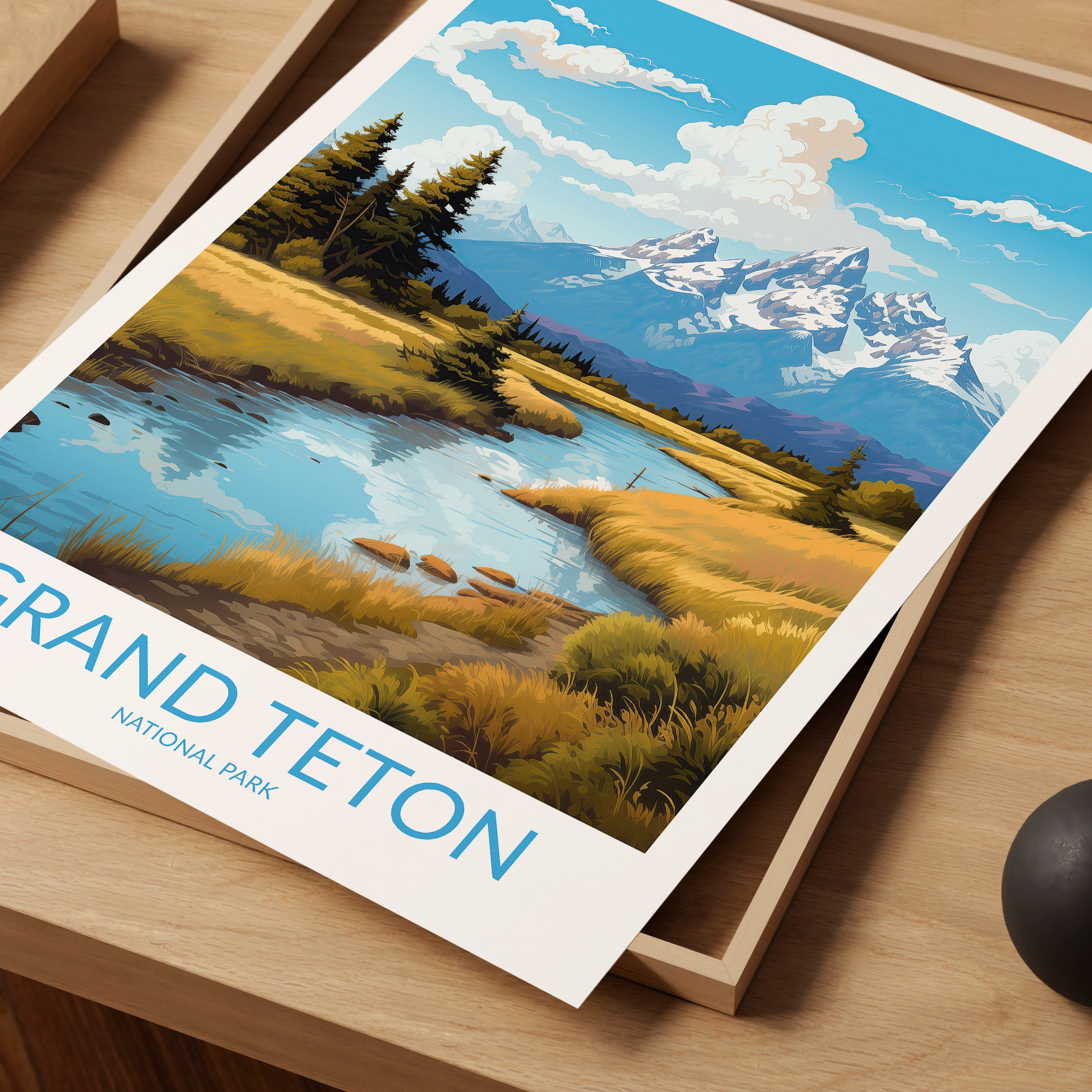 Grand Teton Print No 3, National Park Grand Teton Poster, Grand Teton ...