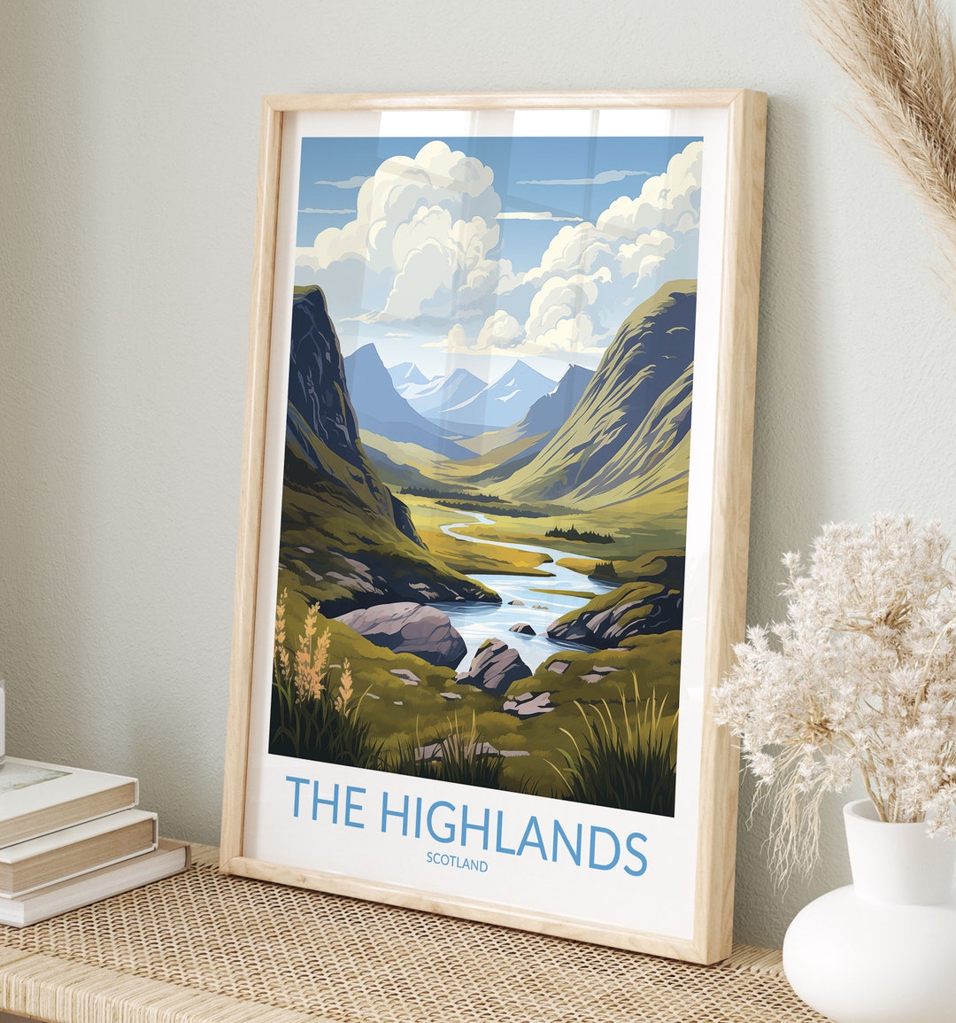 The Highlands Print No 2, the Highlands Poster, the Highlands Wall Art ...