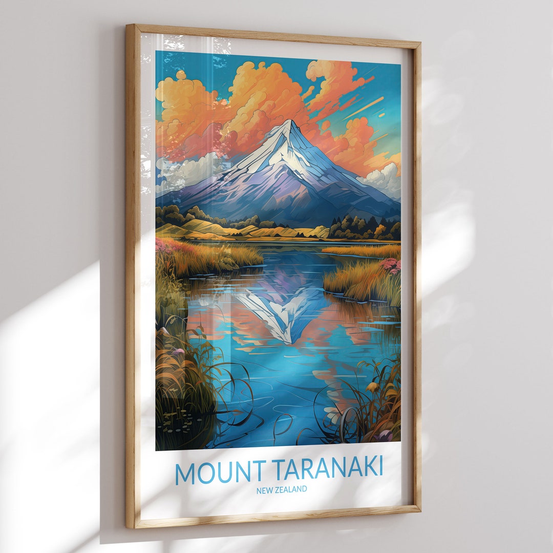 Mount Taranaki Print No 3, Mount Taranaki Poster, Mount Taranaki Wall ...