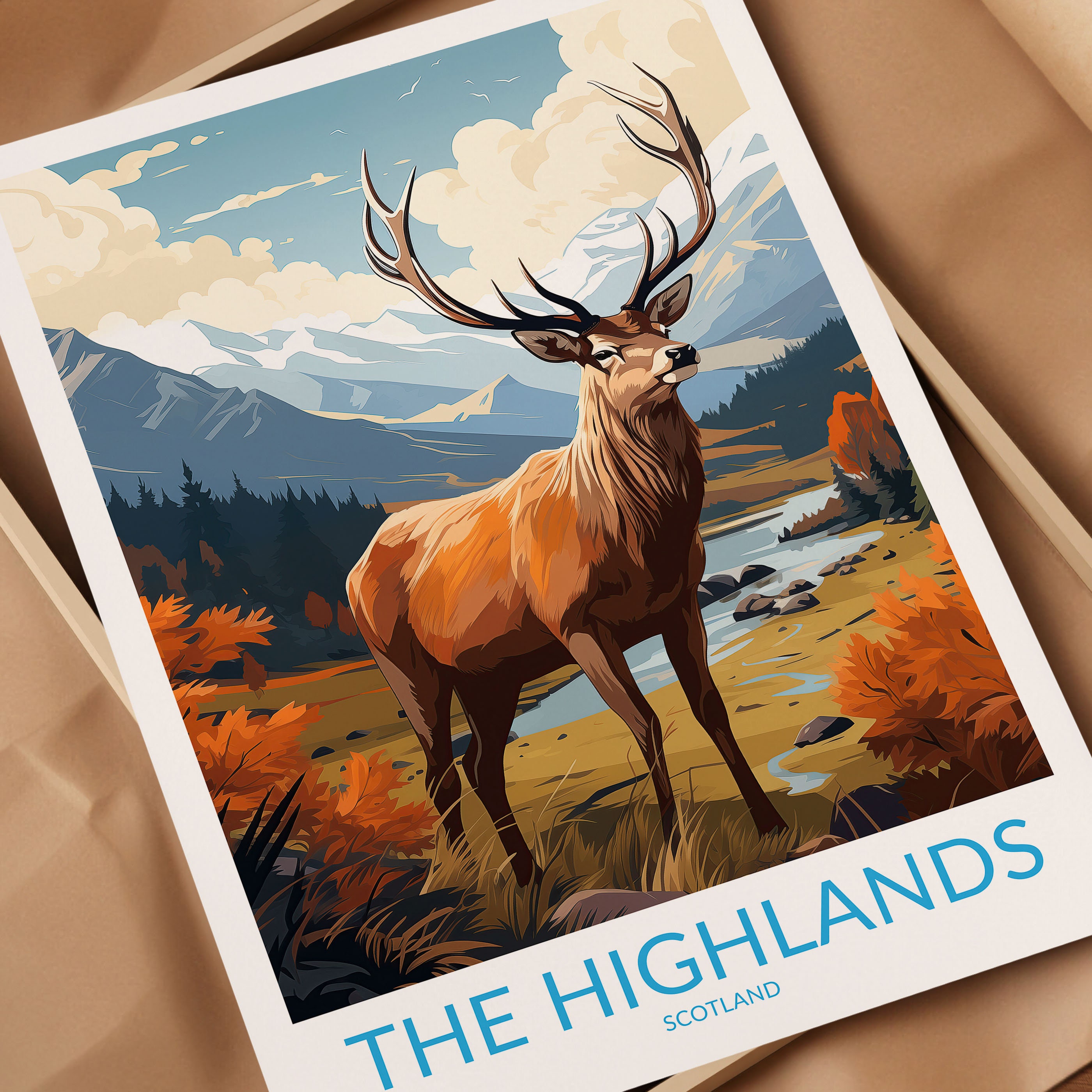 The Highlands Print No 3, the Highlands Poster, the Highlands Wall Art ...