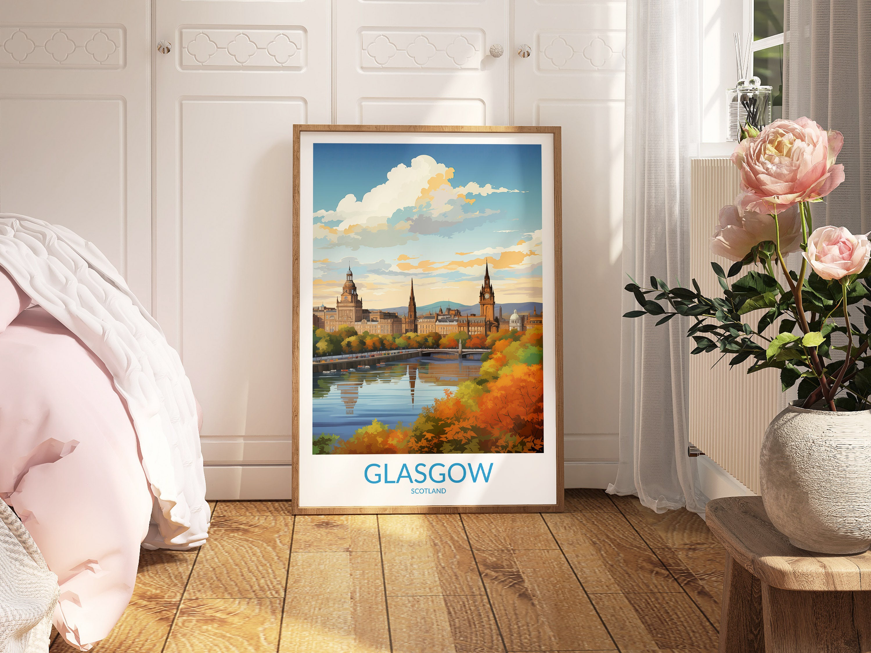 Glasgow Print No 2, Glasgow Poster, Glasgow Wall Art, Glasgow Art Print ...
