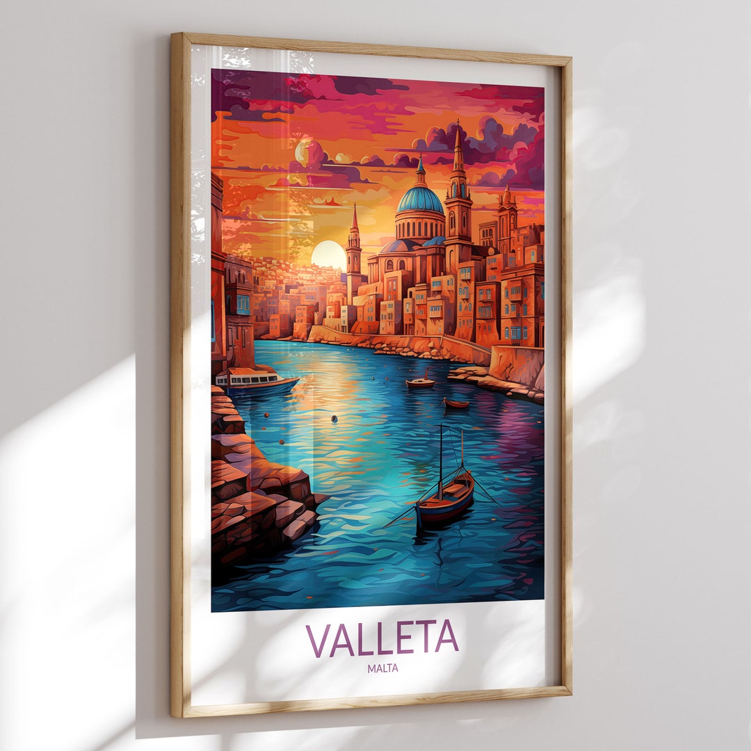 Valletta Print No 2, Valletta Poster, Valletta Wall Art, Valletta Art ...
