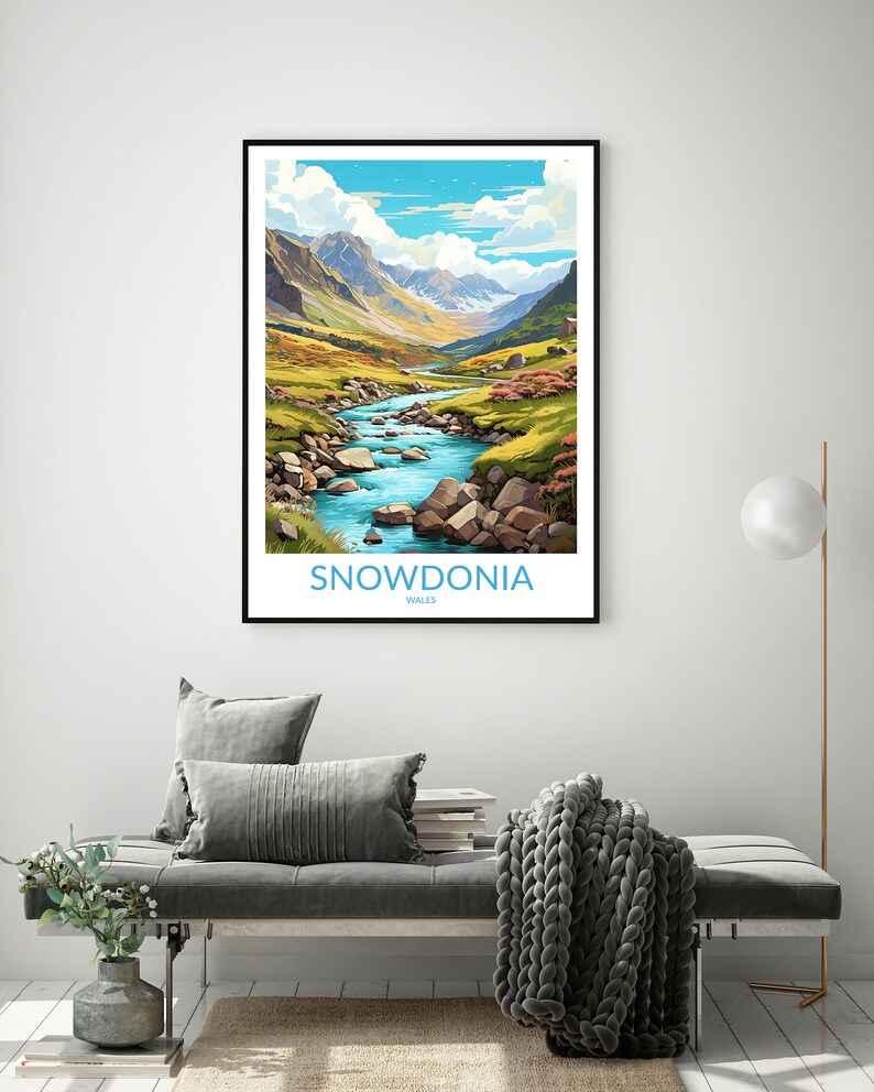 Snowdonia Print No 4, Snowdonia Poster, Snowdonia Wall Art, Snowdonia ...