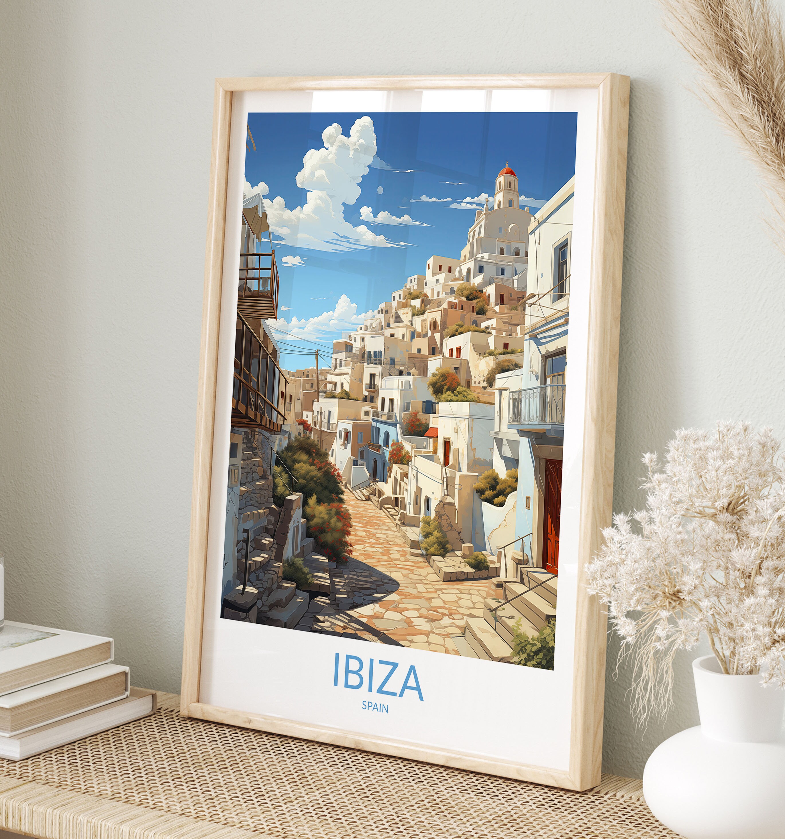 Ibiza Print No 5, Ibiza Wall Art, Ibiza Art Print, Ibiza Artwork, Ibiza Travel Gift, Spain Print ...