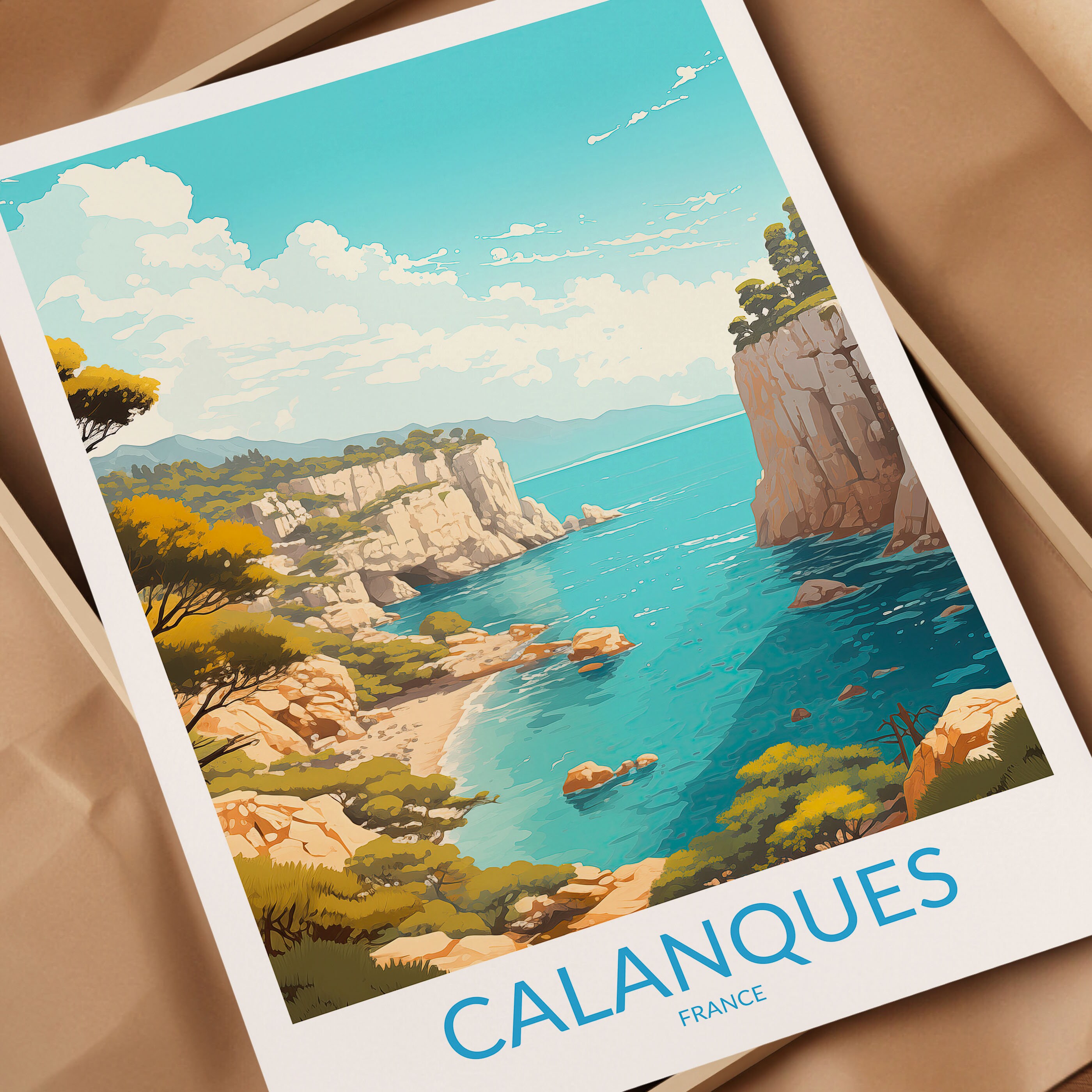 Calanques Print No 4, Calanques Poster, Calanques Wall Art, Calanques ...