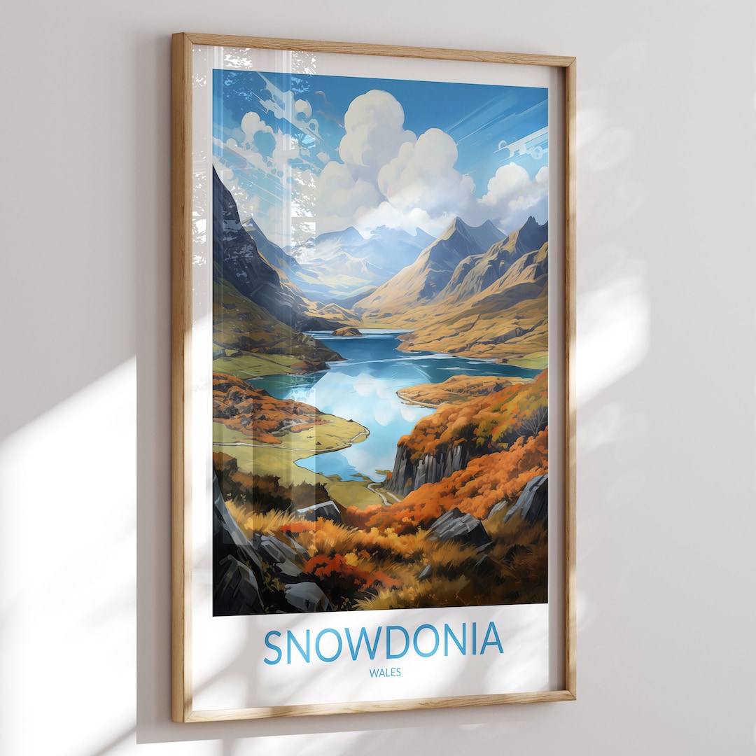 Snowdonia Print No 2, Snowdonia Poster, Snowdonia Wall Art, Snowdonia ...