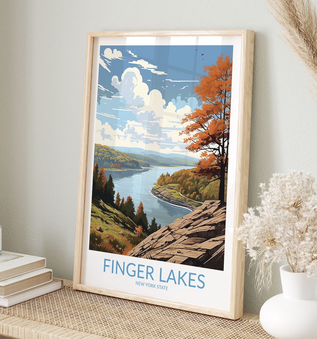 Finger Lakes Print No 2, Finger Lakes Poster, Finger Lakes Wall Art ...