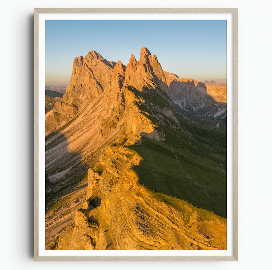 Seceda Dolomites Print, Seceda Ridgeline Wall Art, Travel Print, Travel ...