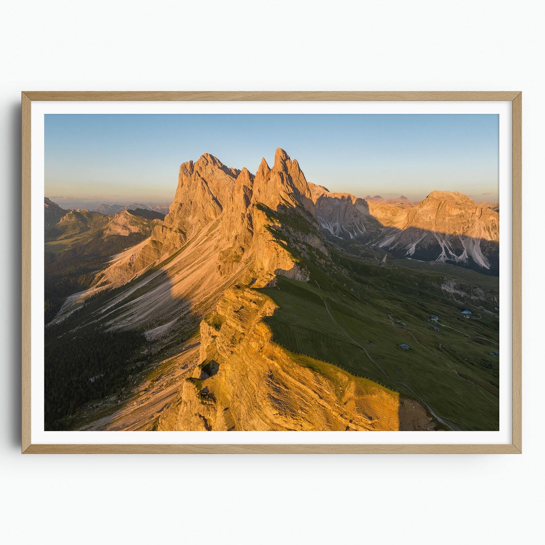 Dolomites Print, Seceda Landscape, Seceda Ridgeline Wall Art, Travel ...