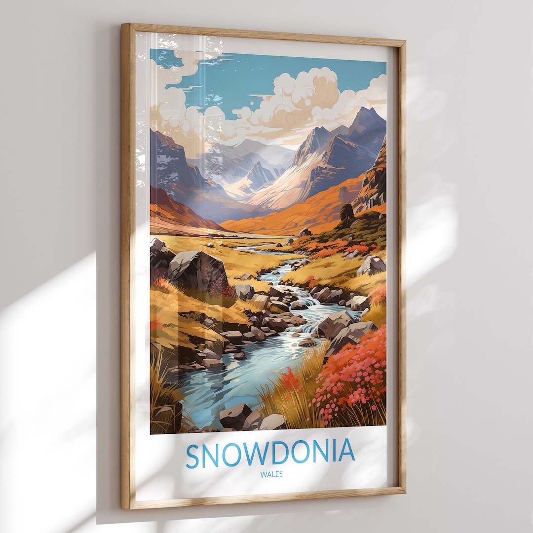 Snowdonia Print No 3, Snowdonia Poster, Snowdonia Wall Art, Snowdonia ...