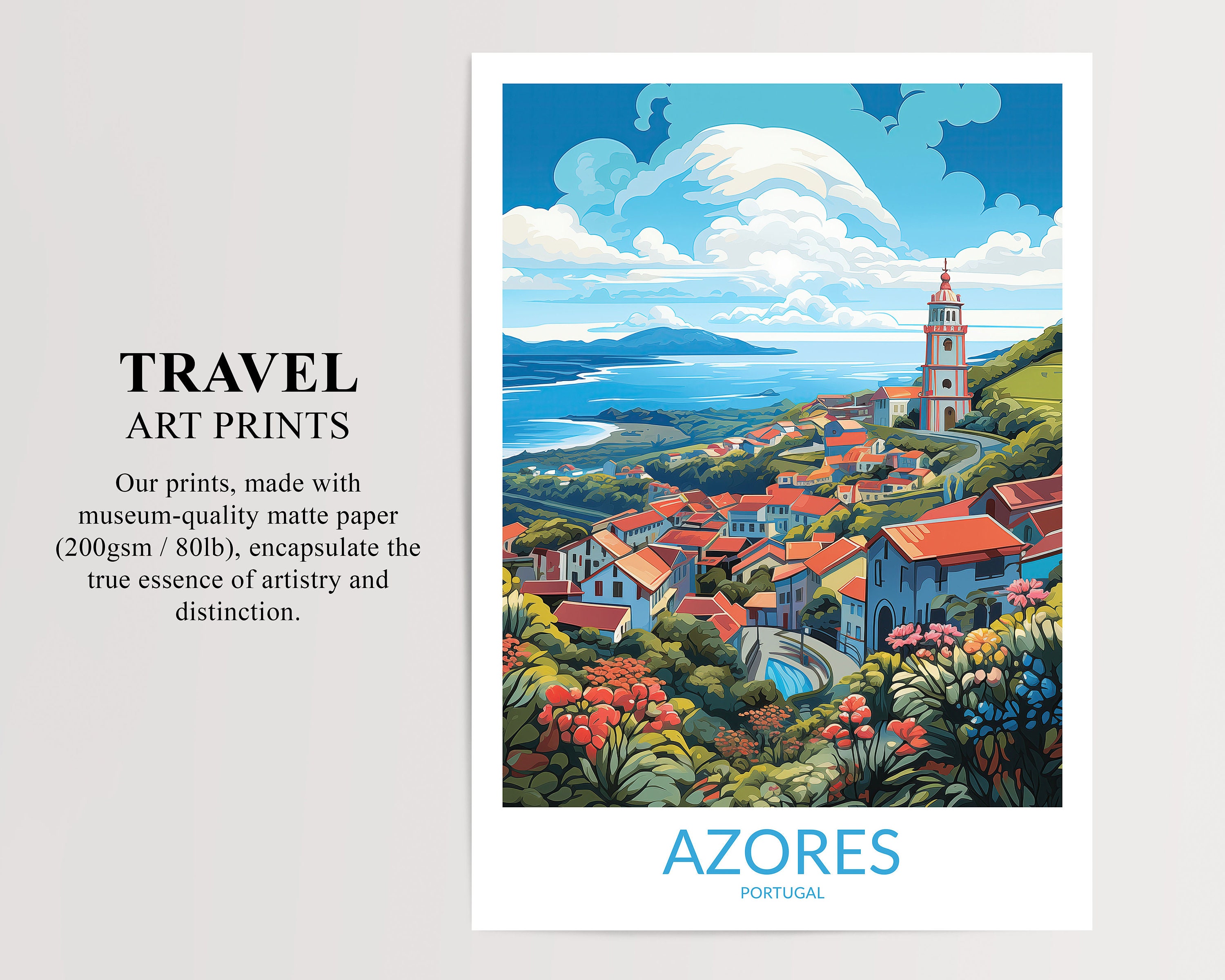 Azores Print No 5, Azores Poster, Azores Wall Art, Azores Art Print ...