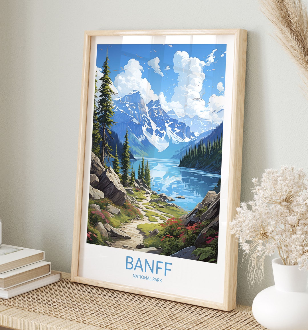 Banff Travel Print No 8, Affiche du parc national Banff, Banff Wall Art ...