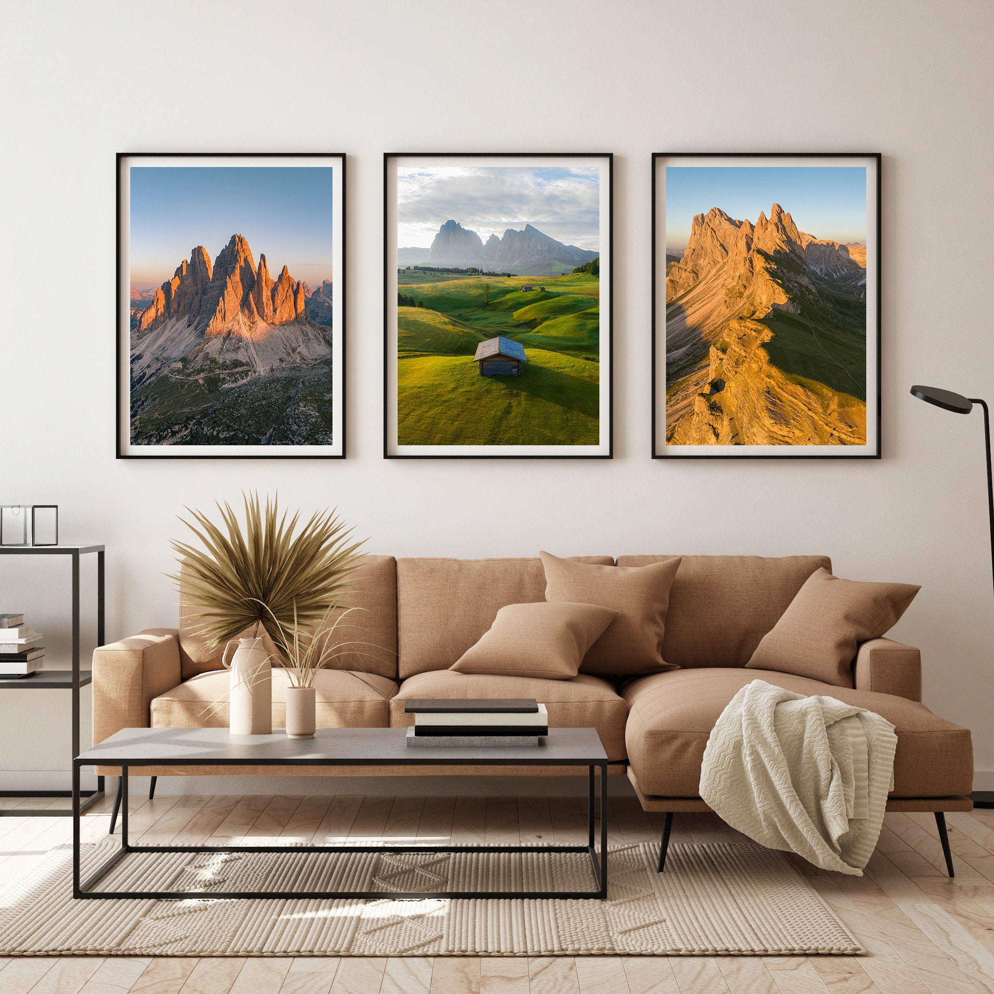 Dolomites Set of 3 Prints, Italy Wall Art, Seceda, Tre Cime Di Lavaredo ...