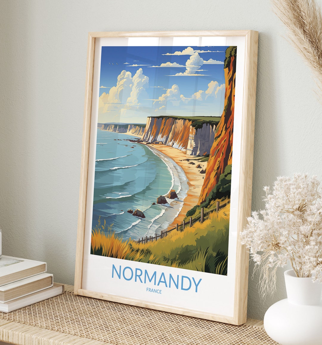 Normandy Print No 2, Normandy Poster, Normandy Wall Art, Normandy Art ...
