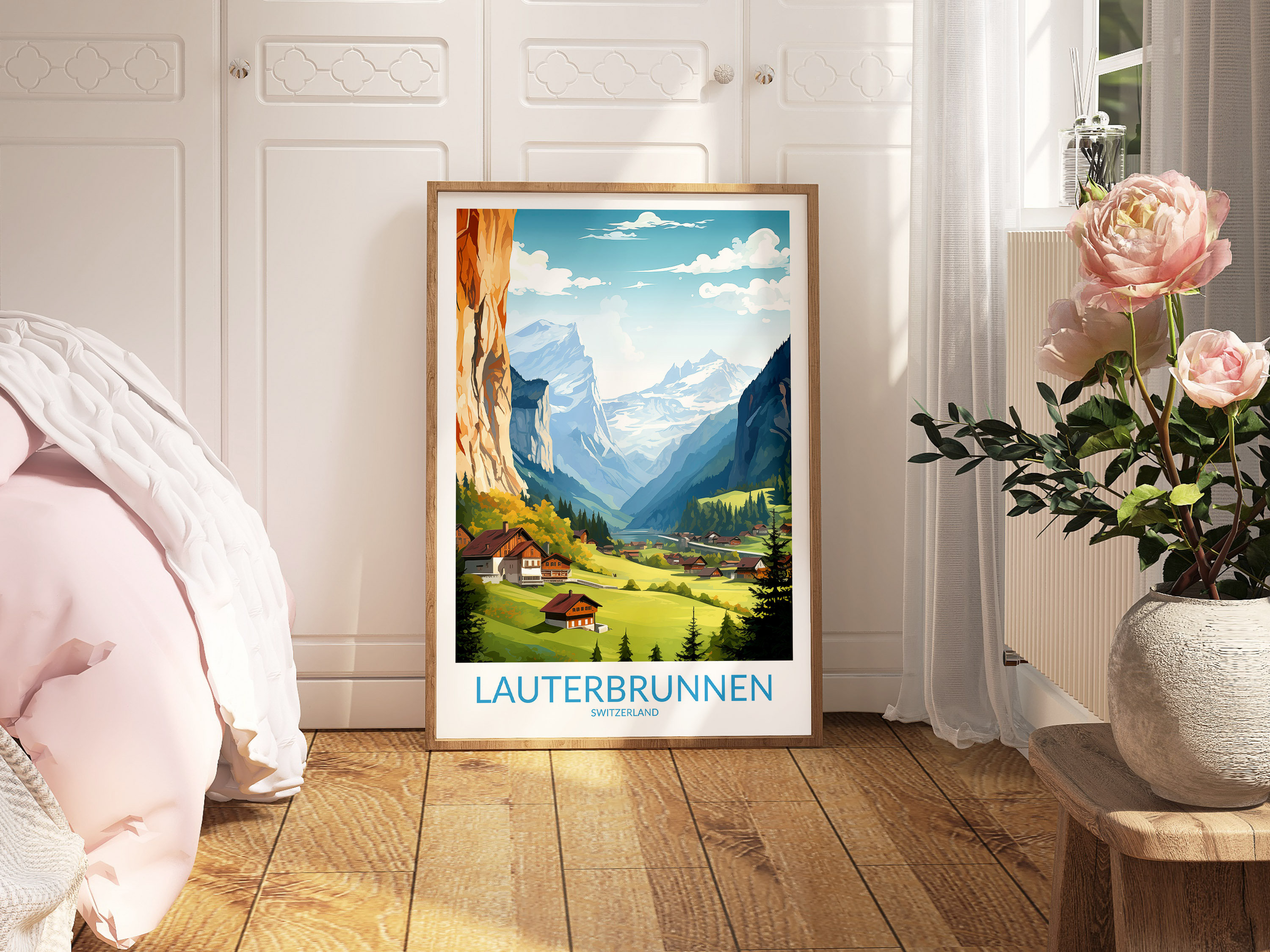 Lauterbrunnen Print No 2, Lauterbrunnen Poster, Lauterbrunnen Wall Art ...